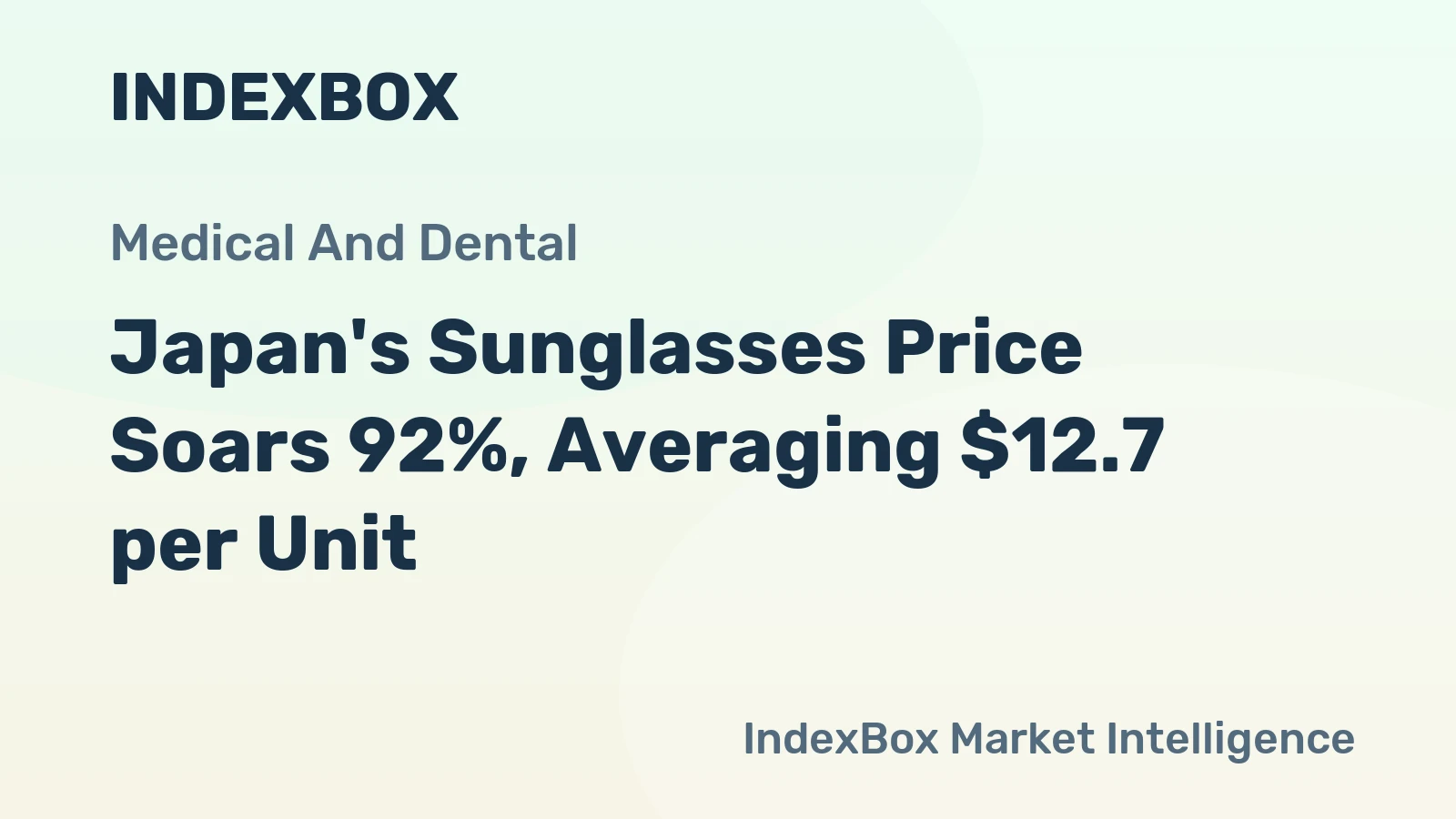Japan's Sunglasses Price Soars 92%, Averaging $12.7 per Unit