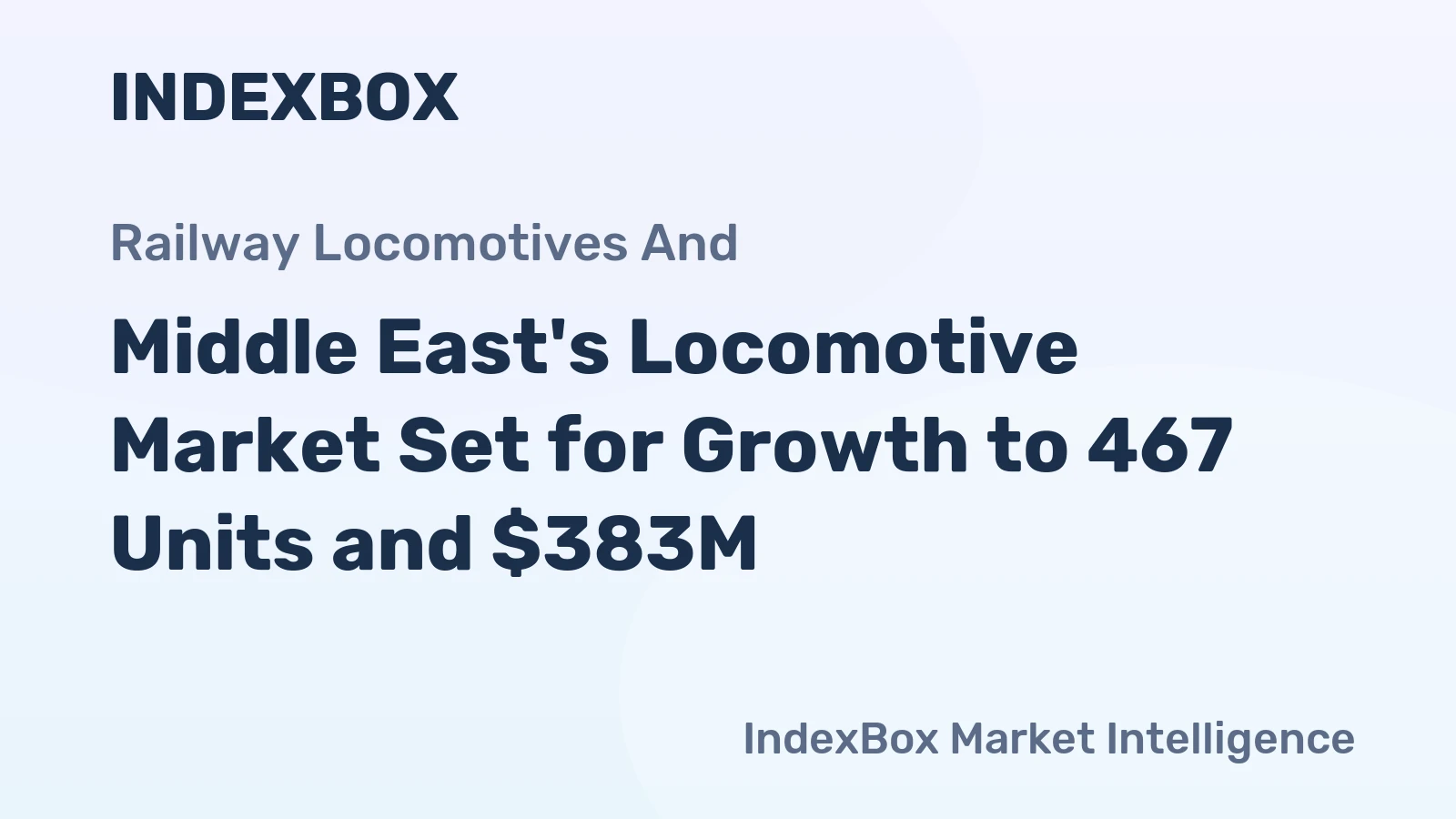 Middle East's Locomotive Market Set for Growth to 467 Units and $383M