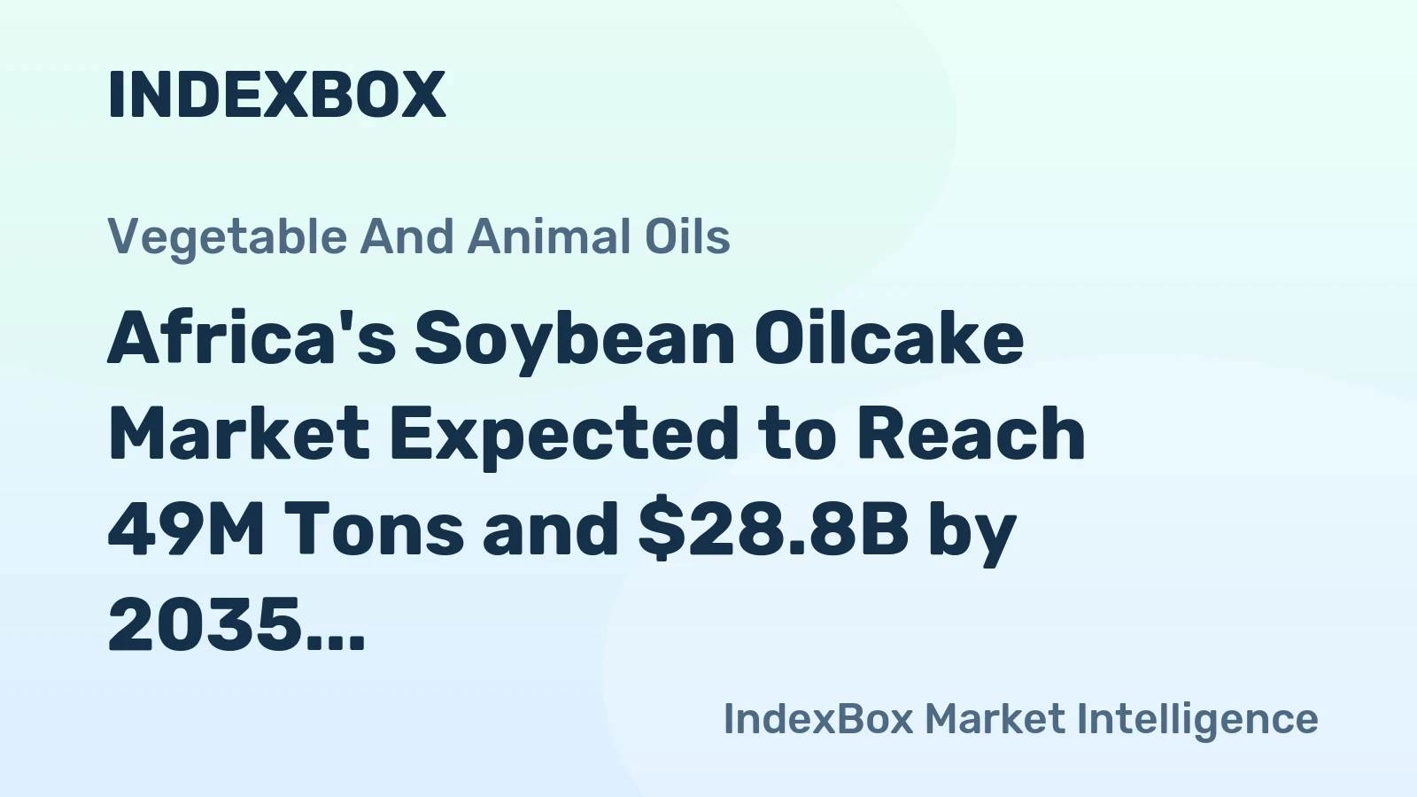Africa's Soybean Oilcake Market Expected to Reach 49M Tons and $28.8B by 2035