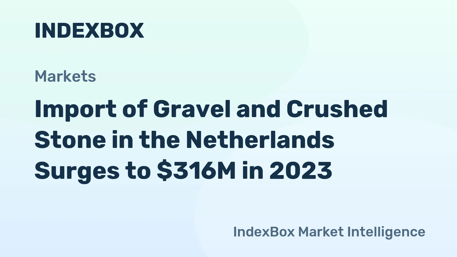 Import of Gravel and Crushed Stone in the Netherlands Surges to $316M in 2023