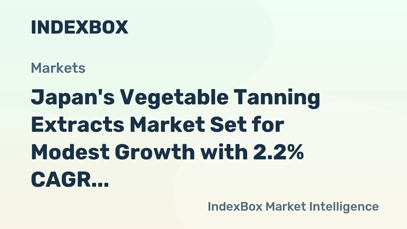Japan's Vegetable Tanning Extracts Market Set for Modest Growth with 2.2% CAGR in Value