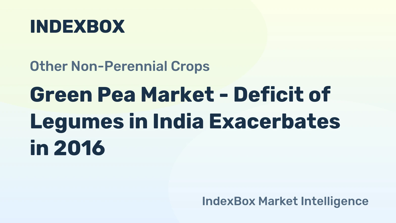 Green Pea Market - Deficit of Legumes in India Exacerbates in 2016
