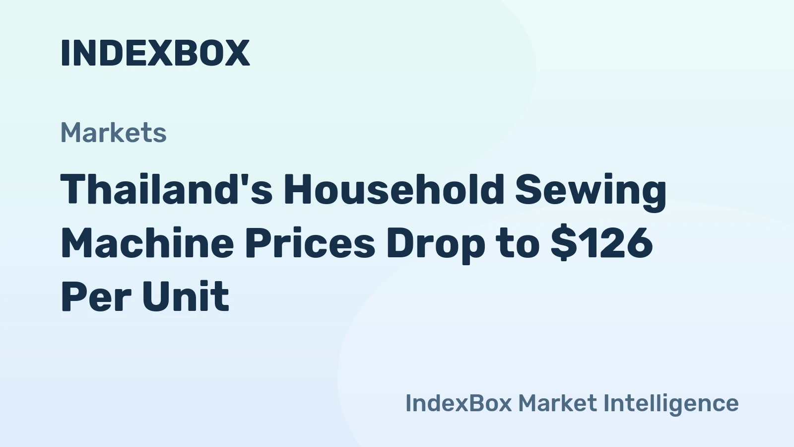Thailand's Household Sewing Machine Prices Drop to $126 Per Unit
