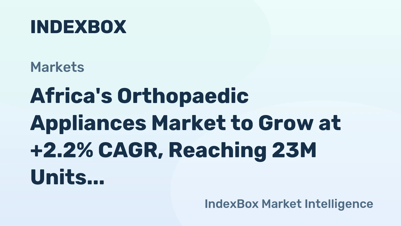 Africa's Orthopaedic Appliances Market to Grow at +2.2% CAGR, Reaching 23M Units by 2035