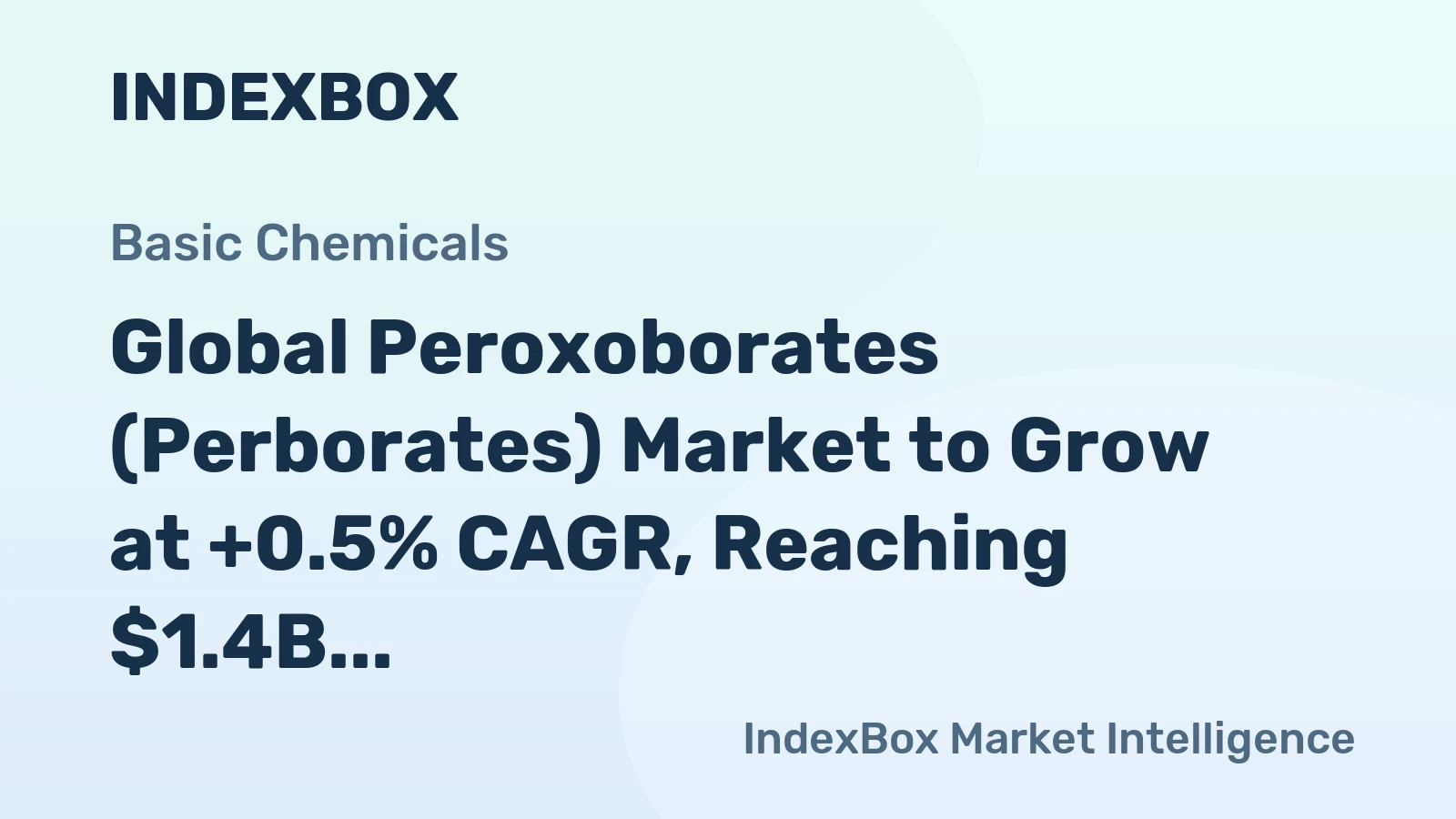 Global Peroxoborates (Perborates) Market to Grow at +0.5% CAGR, Reaching $1.4B by 2035