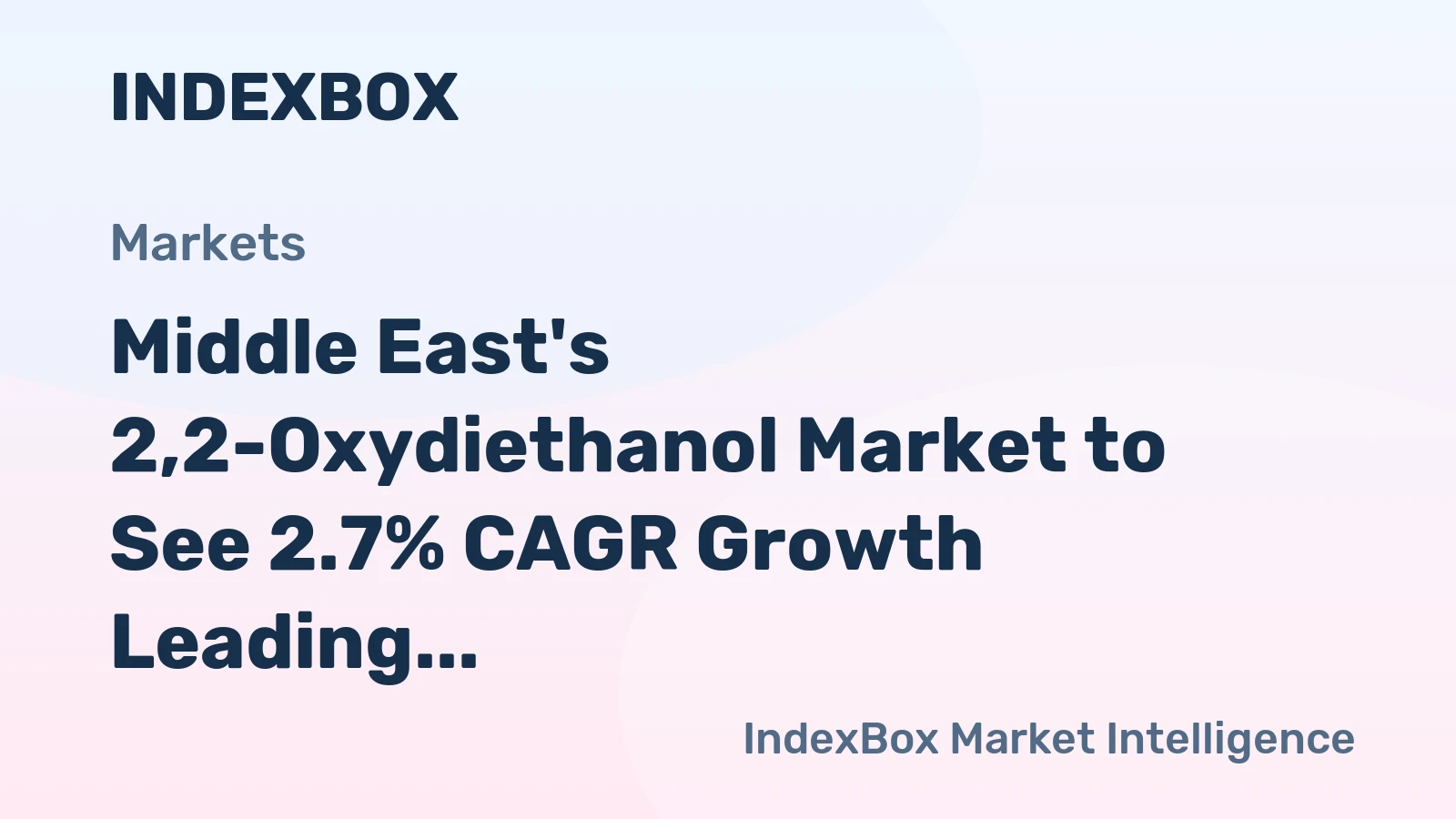 Middle East's 2,2-Oxydiethanol Market to See 2.7% CAGR Growth Leading to $313M Value by 2035