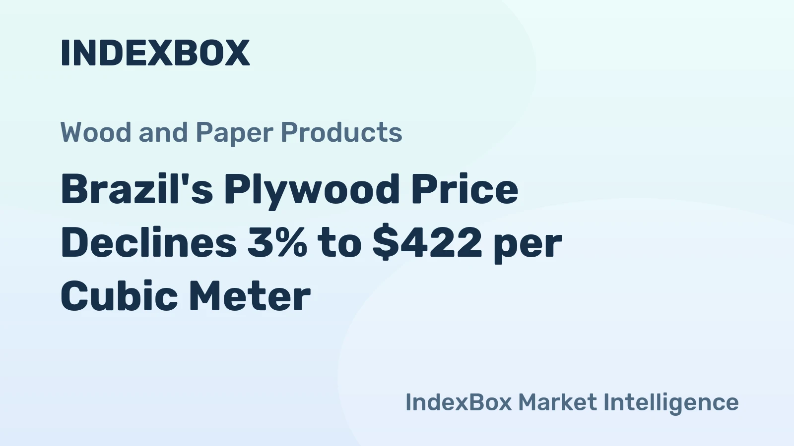 Brazil's Plywood Price Declines 3% to $422 per Cubic Meter
