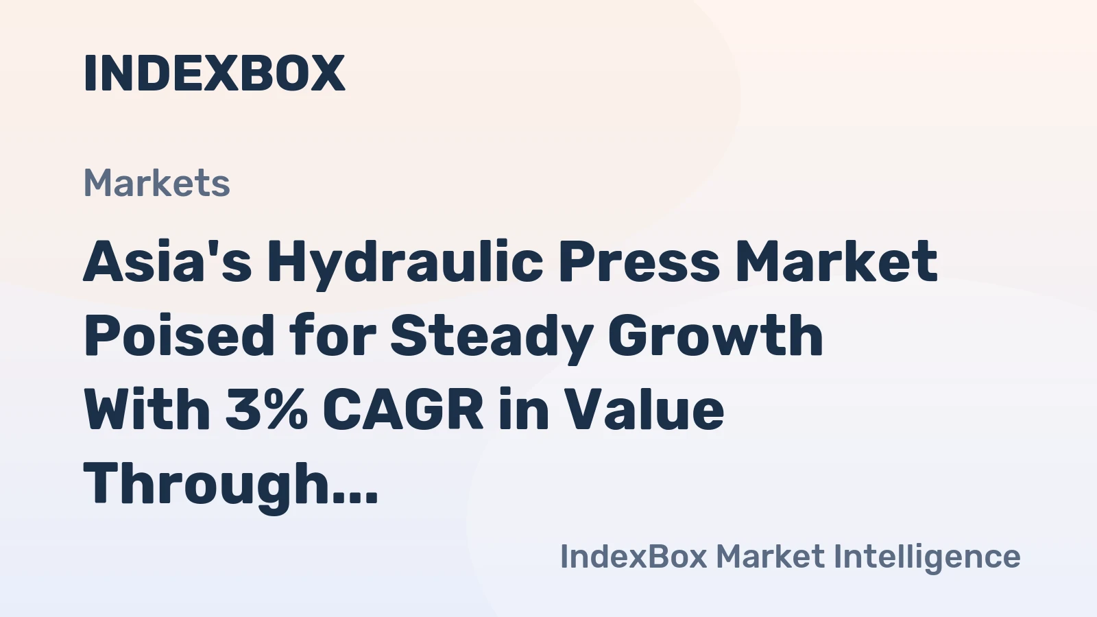 Asia's Hydraulic Press Market Poised for Steady Growth With 3% CAGR in Value Through 2035