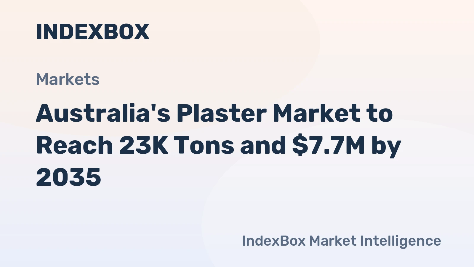 Australia's Plaster Market to Reach 23K Tons and $7.7M by 2035
