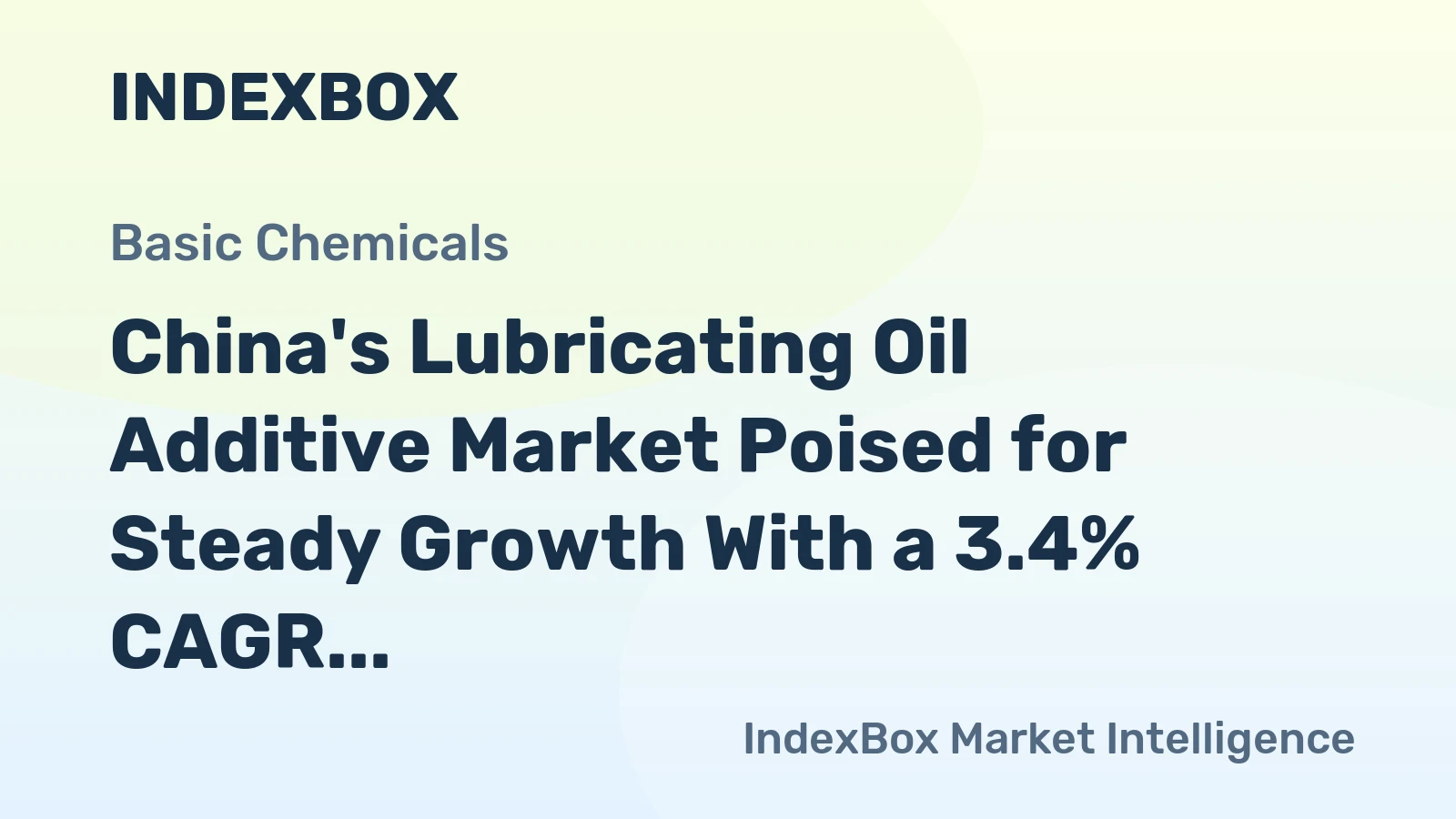 China's Lubricating Oil Additive Market Poised for Steady Growth With a 3.4% CAGR in Value Through 2035