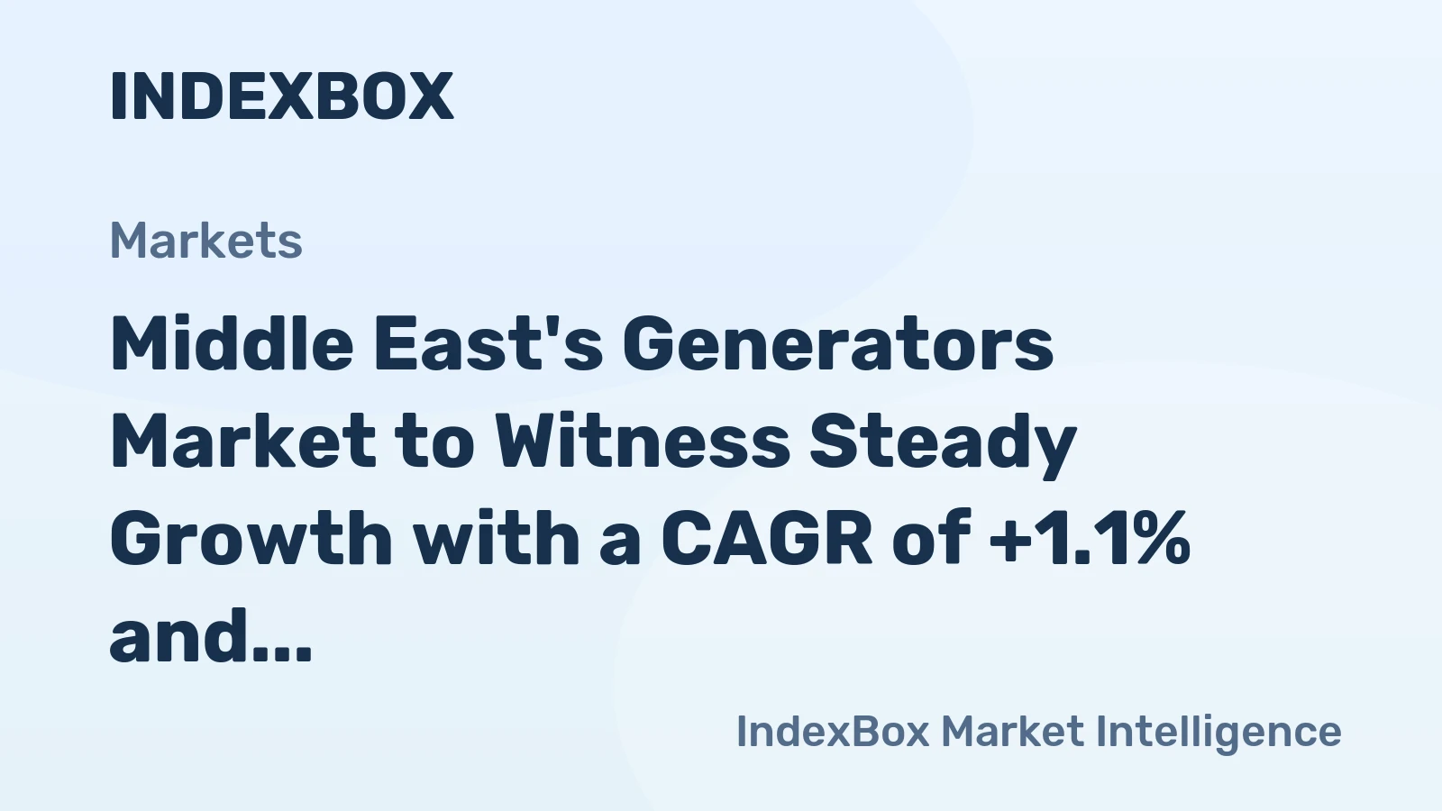 Middle East's Generators Market to Witness Steady Growth with a CAGR of +1.1% and Reach $867M by 2035
