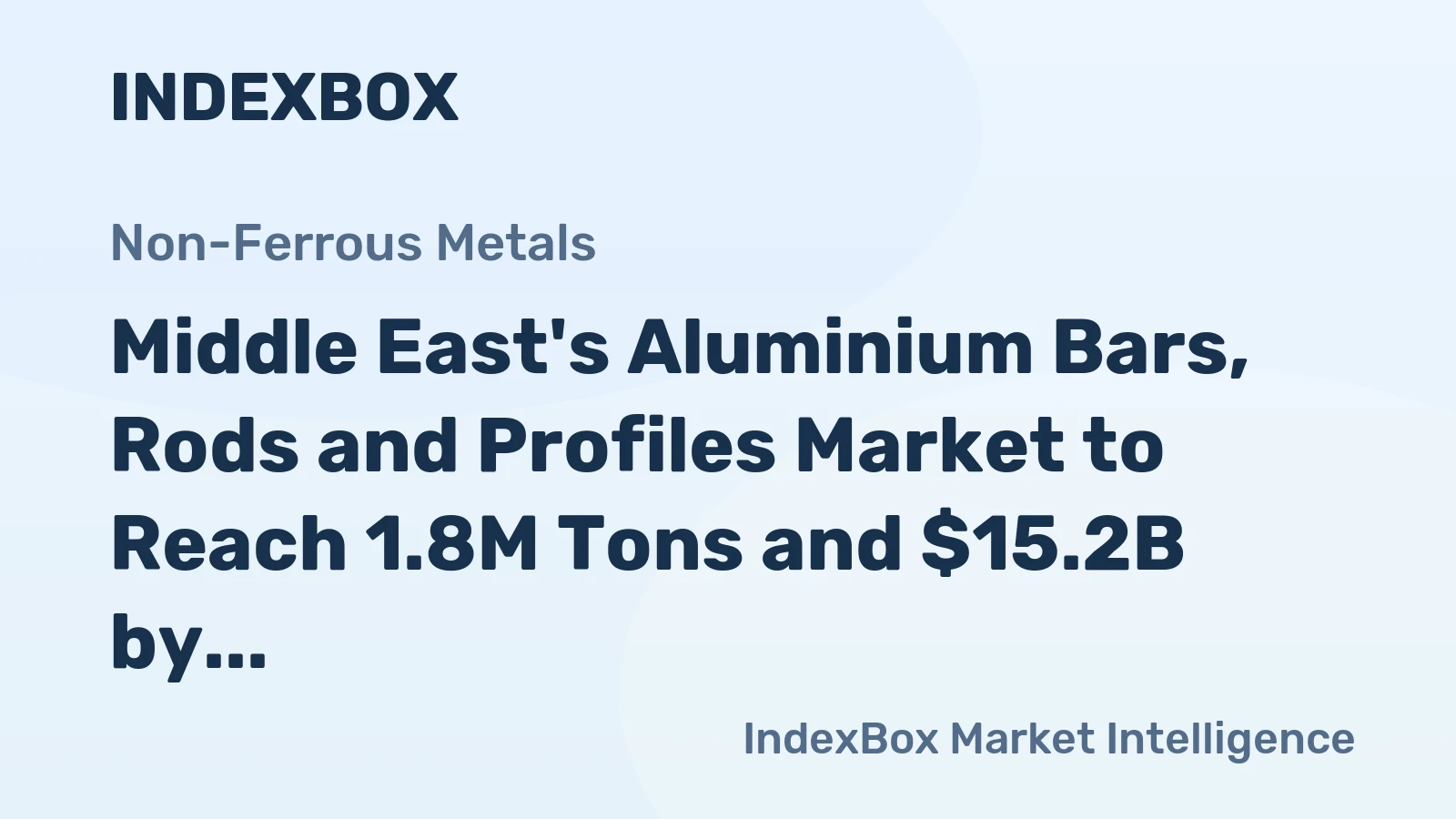 Middle East's Aluminium Bars, Rods and Profiles Market to Reach 1.8M Tons and $15.2B by 2035