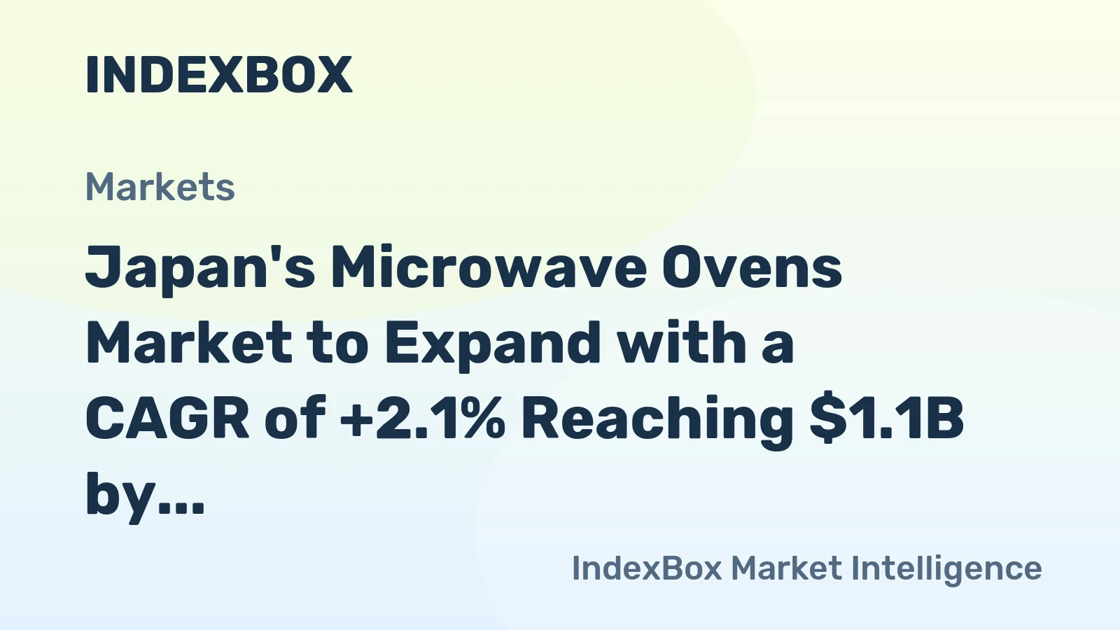 Japan's Microwave Ovens Market to Expand with a CAGR of +2.1% Reaching $1.1B by 2035