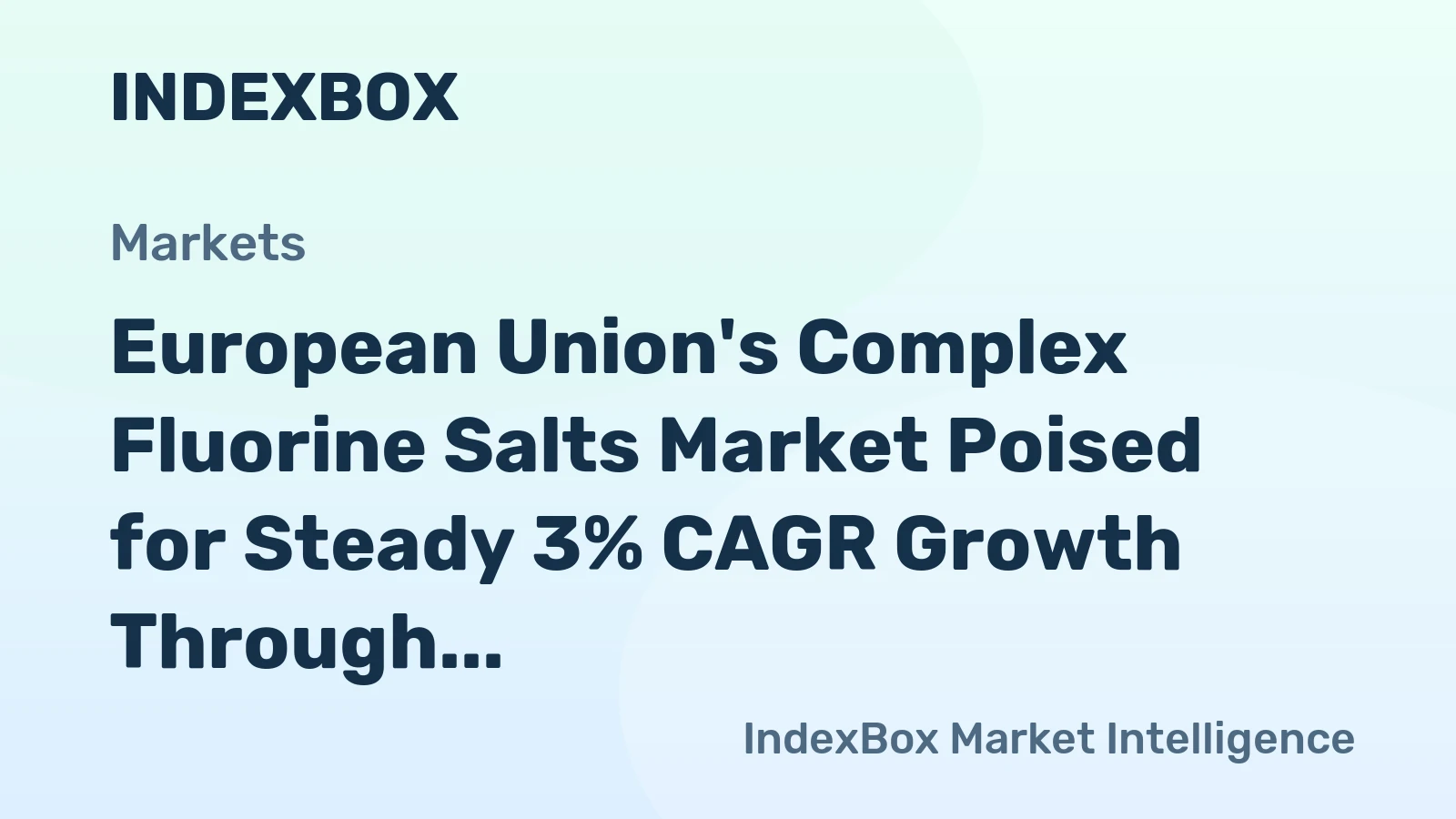 European Union's Complex Fluorine Salts Market Poised for Steady 3% CAGR Growth Through 2035
