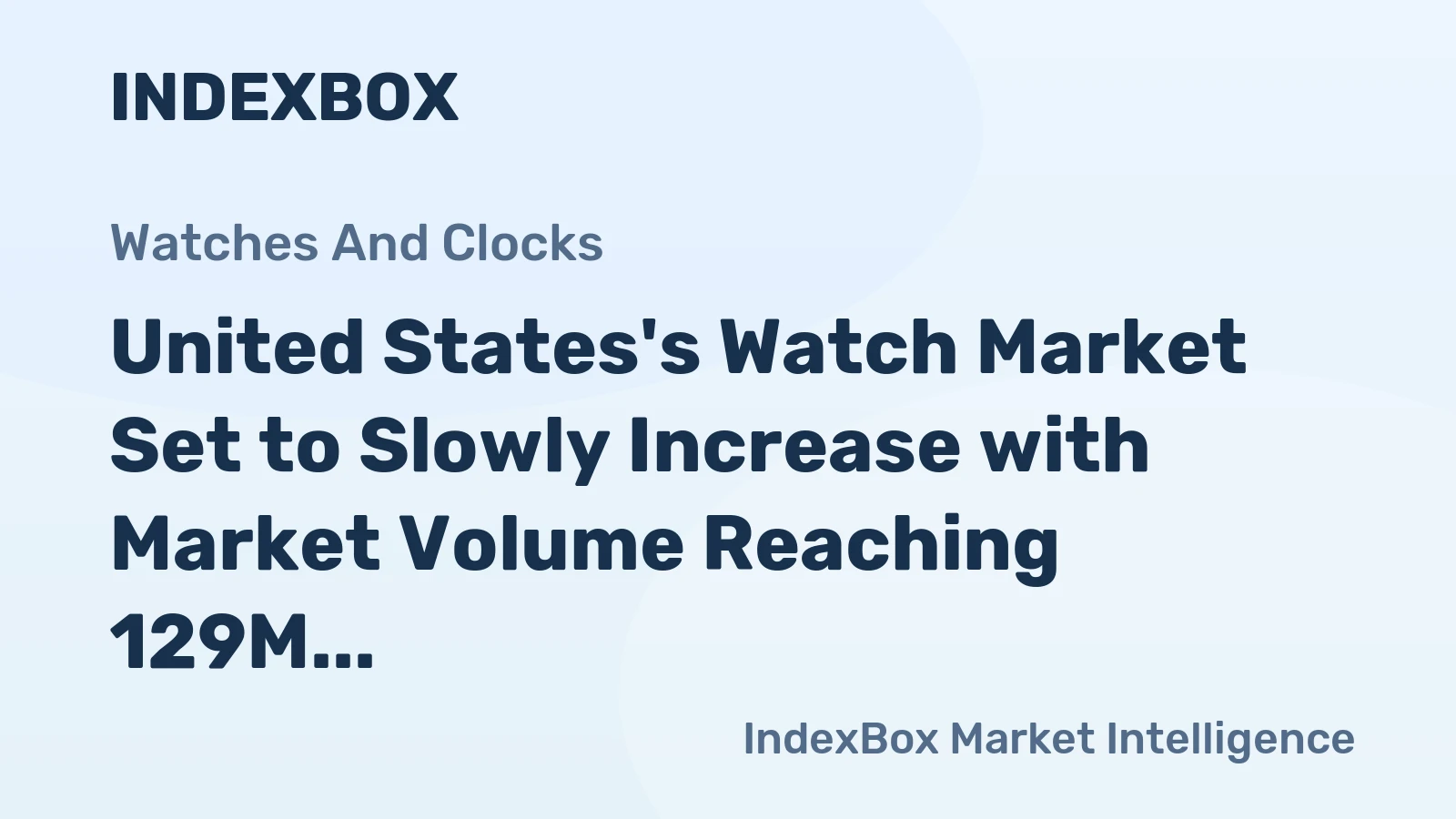 United States's Watch Market Set to Slowly Increase with Market Volume Reaching 129M Units and Value Reaching $8.9B by 2035