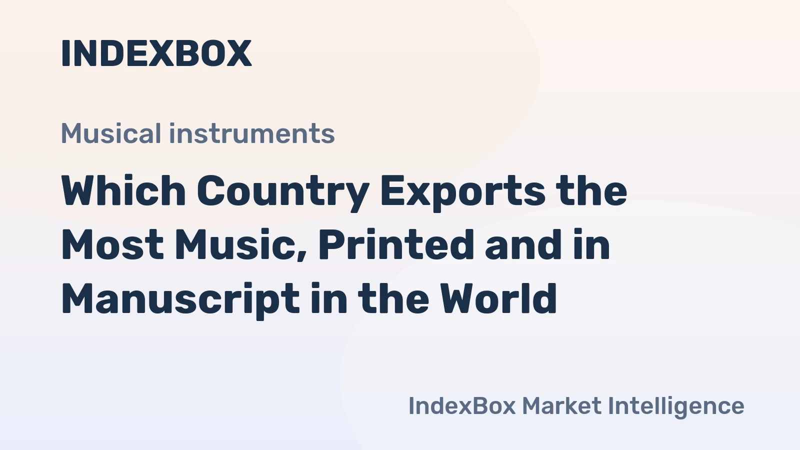 Which Country Exports the Most Music, Printed and in Manuscript in the World?
