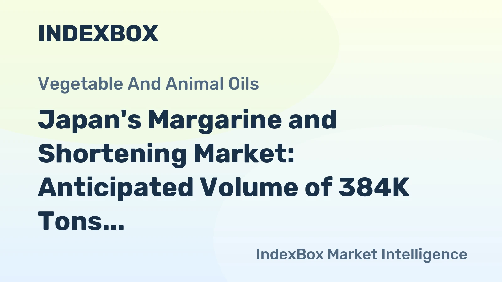 Japan's Margarine and Shortening Market: Anticipated Volume of 384K Tons and Value of $657M by 2035