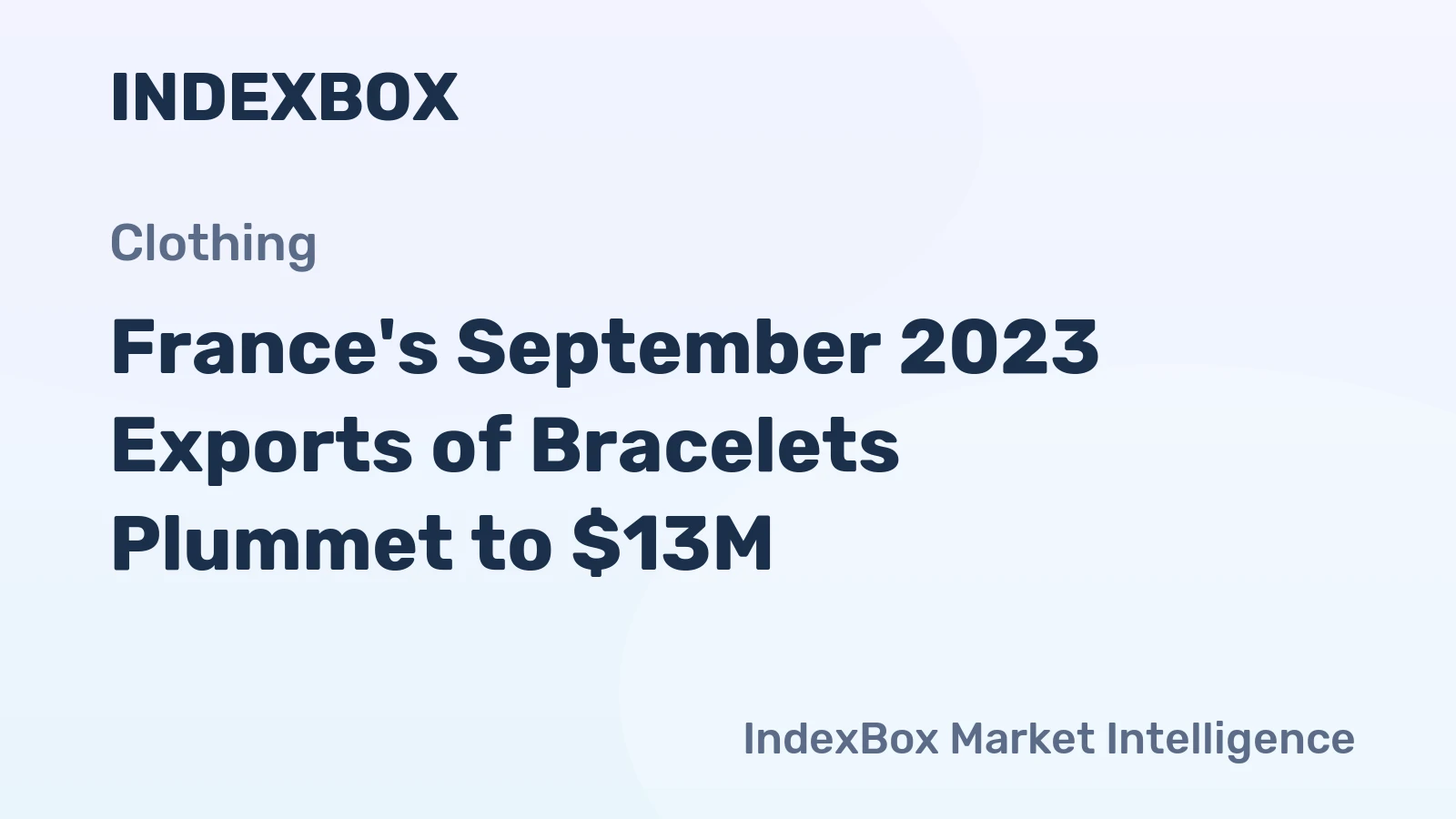 France's September 2023 Exports of Bracelets Plummet to $13M