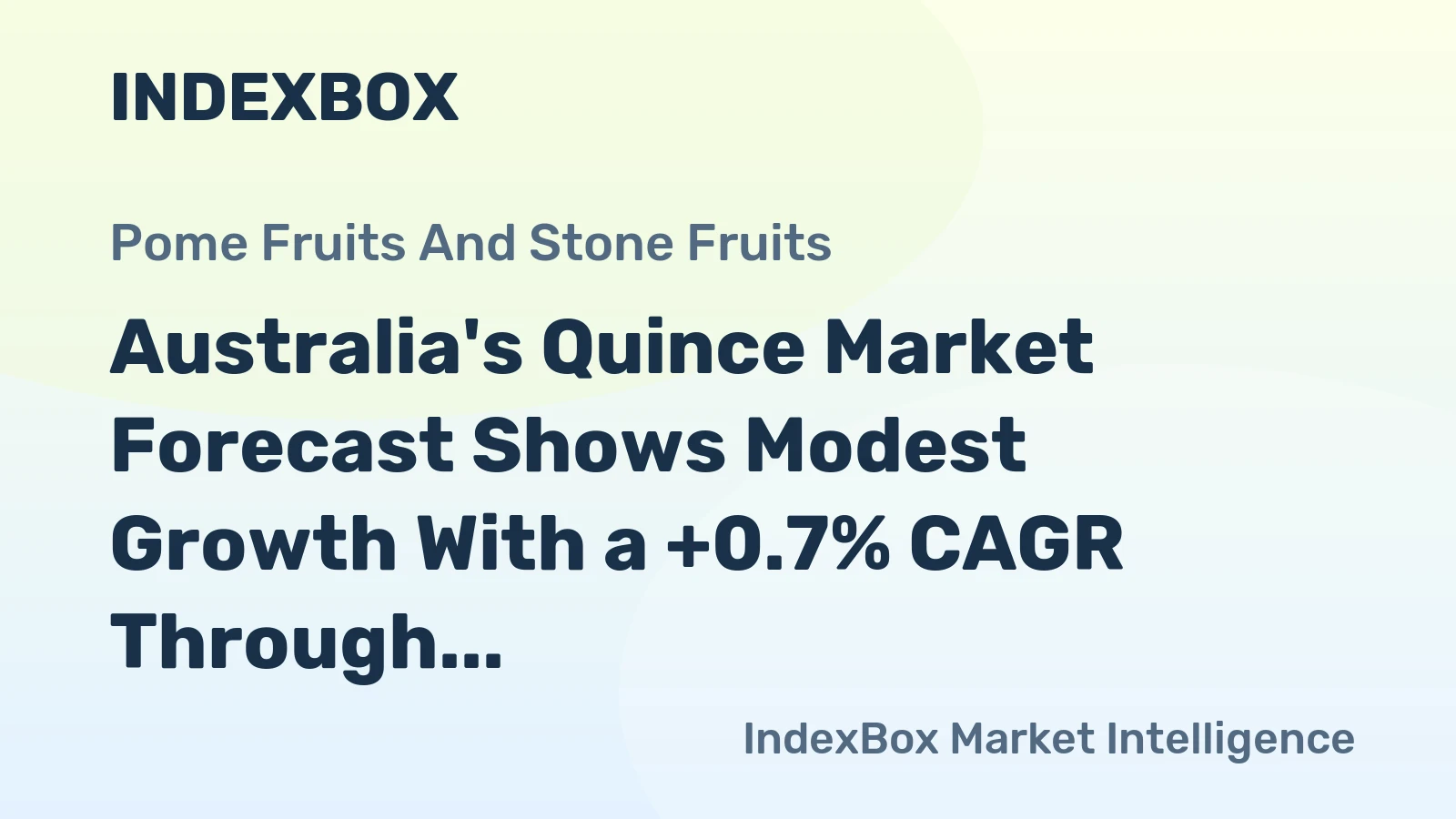 Australia's Quince Market Forecast Shows Modest Growth With a +0.7% CAGR Through 2035