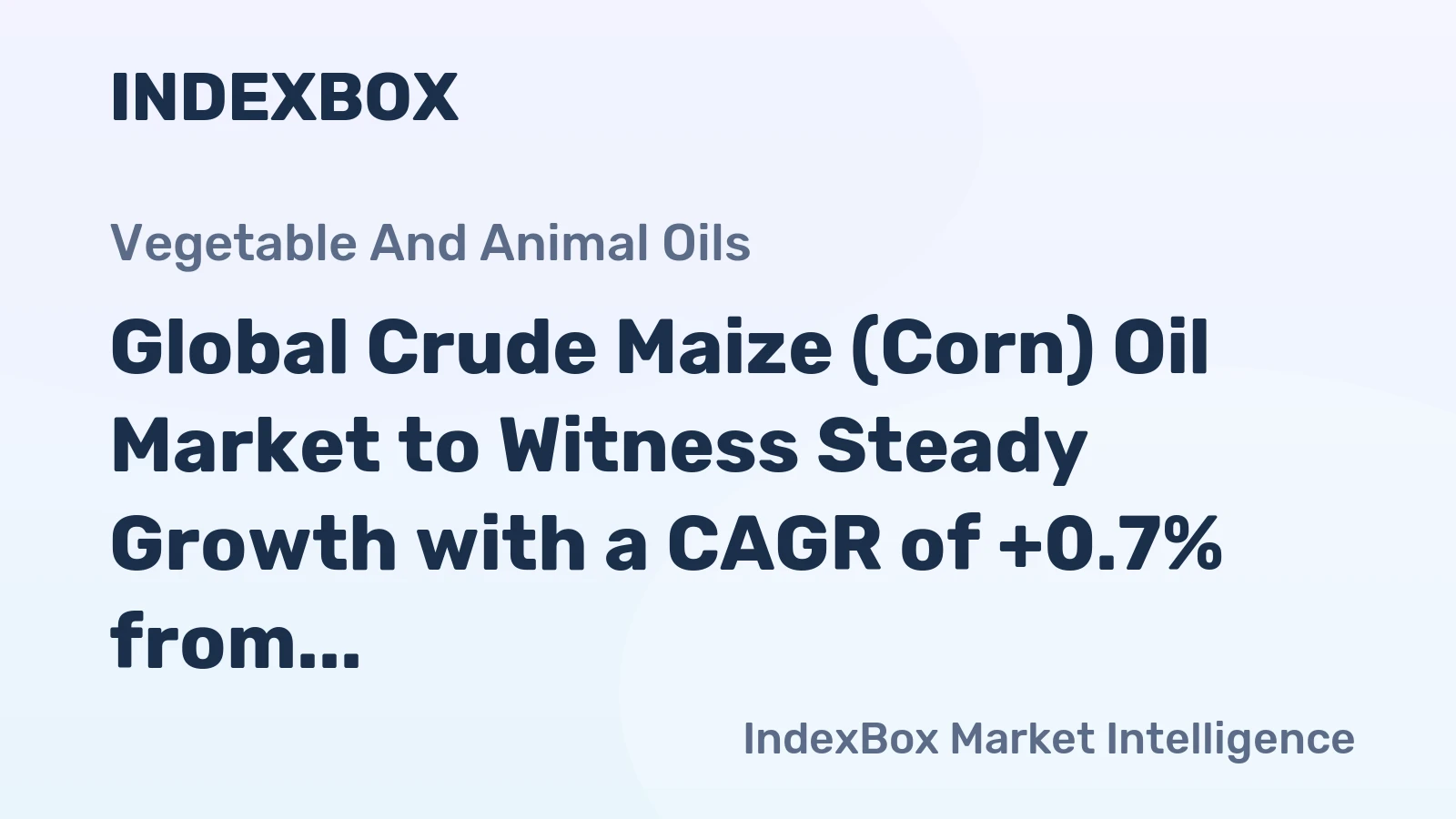 Global Crude Maize (Corn) Oil Market to Witness Steady Growth with a CAGR of +0.7% from 2024 to 2035