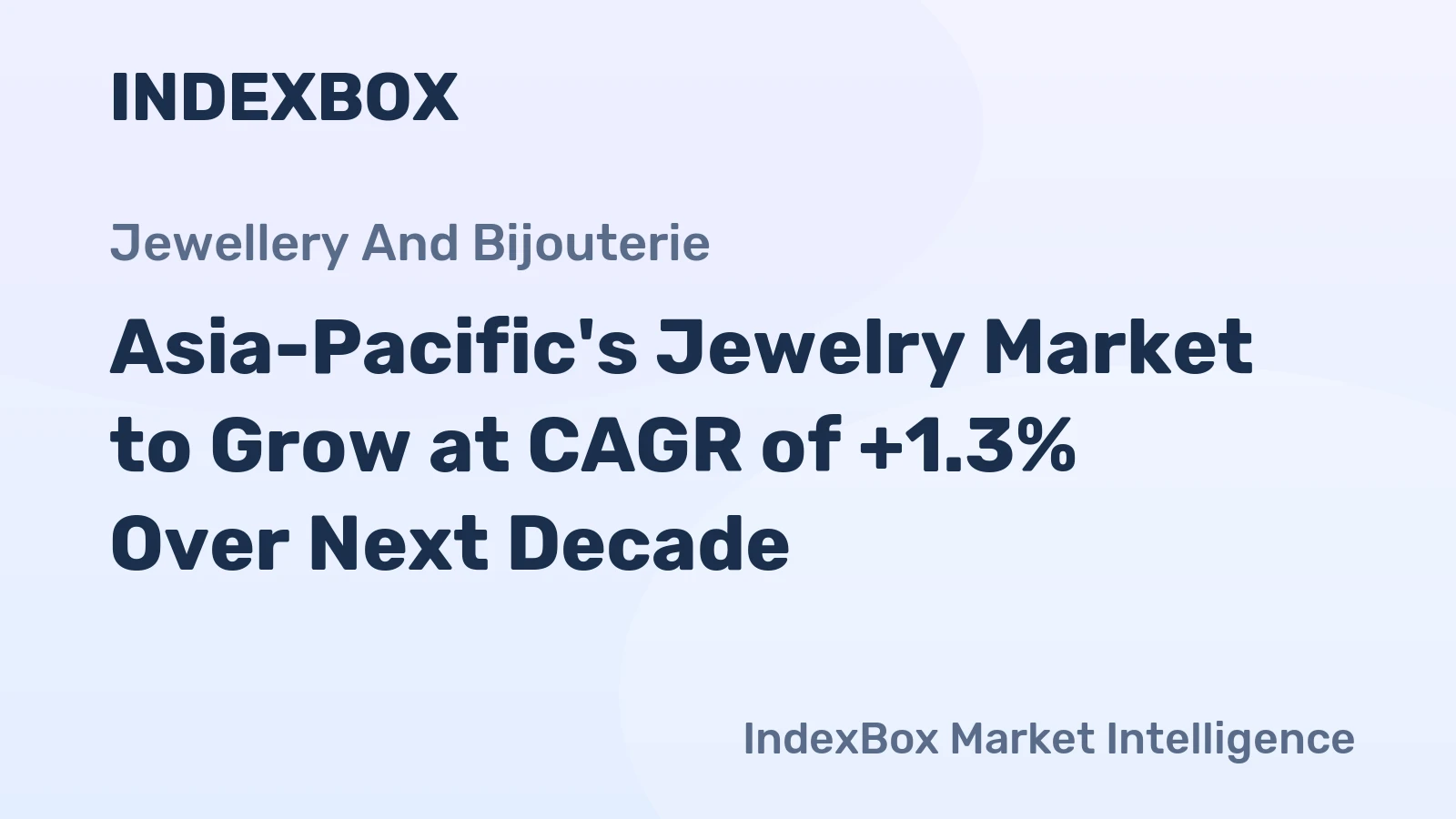 Asia-Pacific's Jewelry Market to Grow at CAGR of +1.3% Over Next Decade