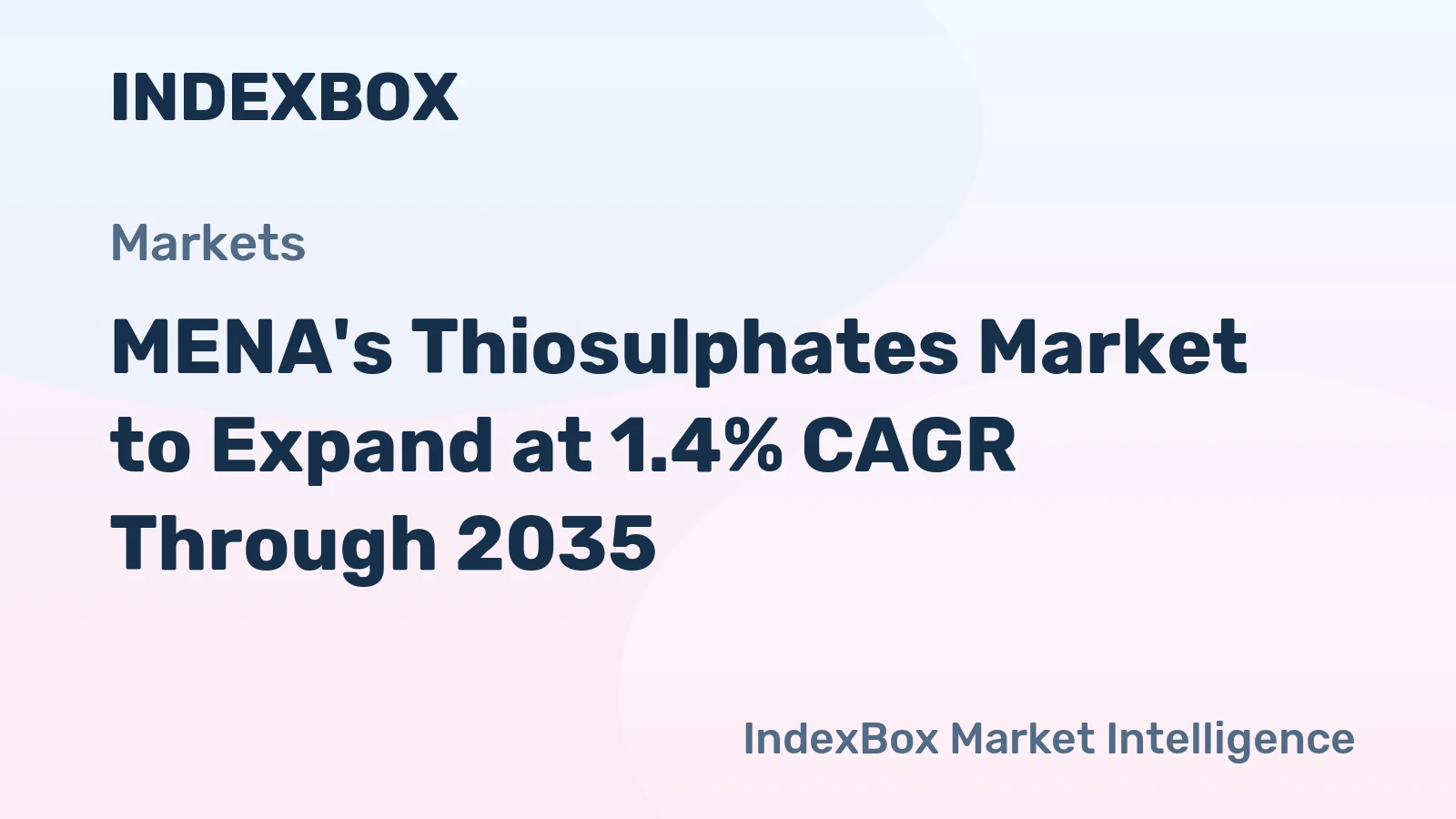 MENA's Thiosulphates Market to Expand at 1.4% CAGR Through 2035