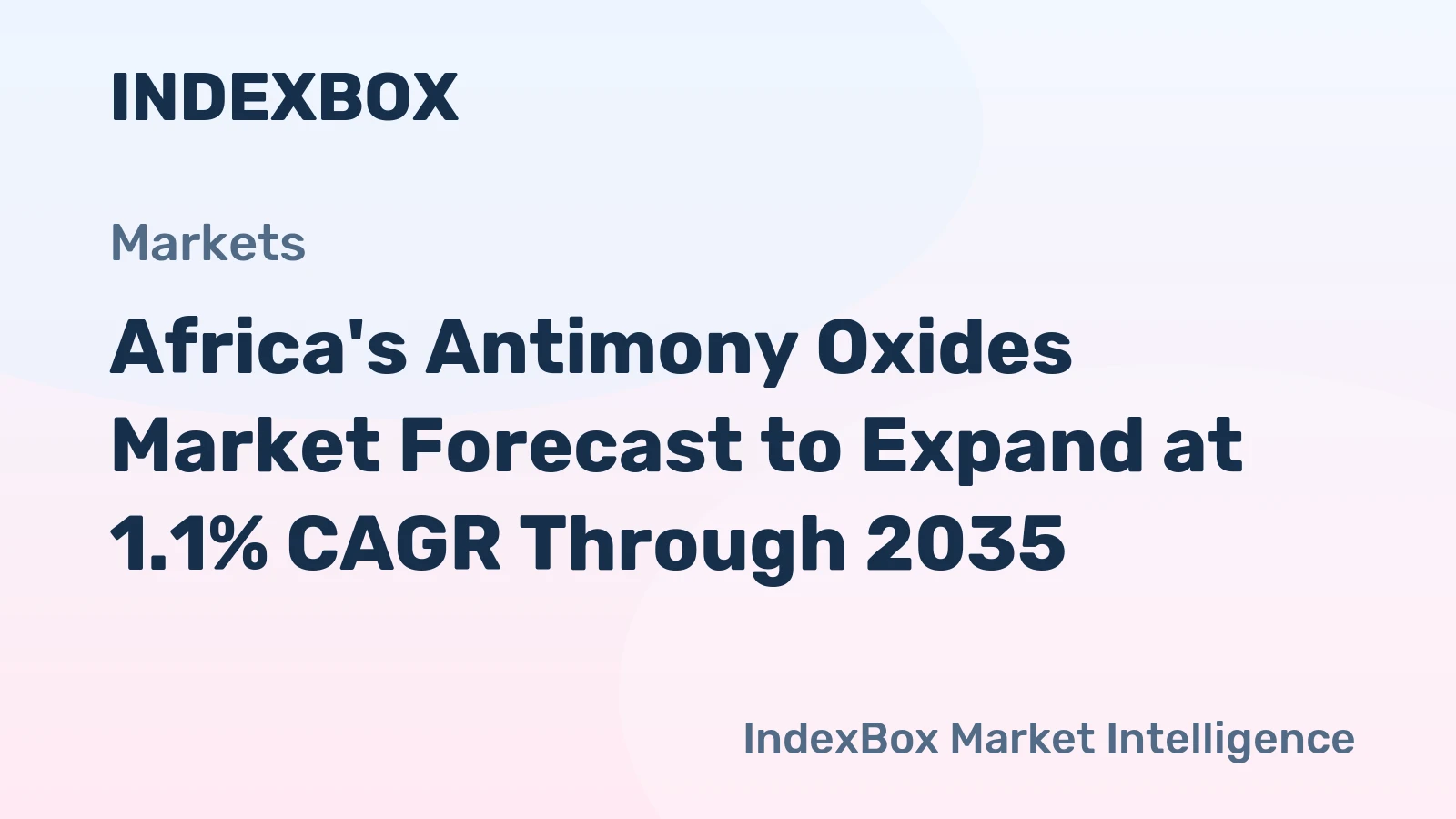 Africa's Antimony Oxides Market Forecast to Expand at 1.1% CAGR Through 2035