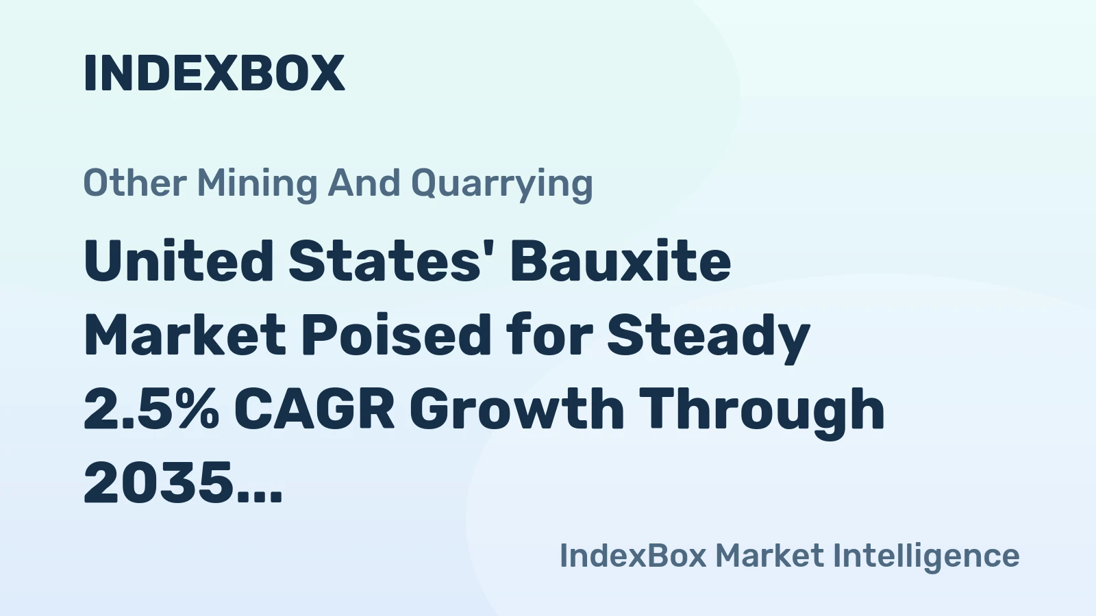 United States' Bauxite Market Poised for Steady 2.5% CAGR Growth Through 2035