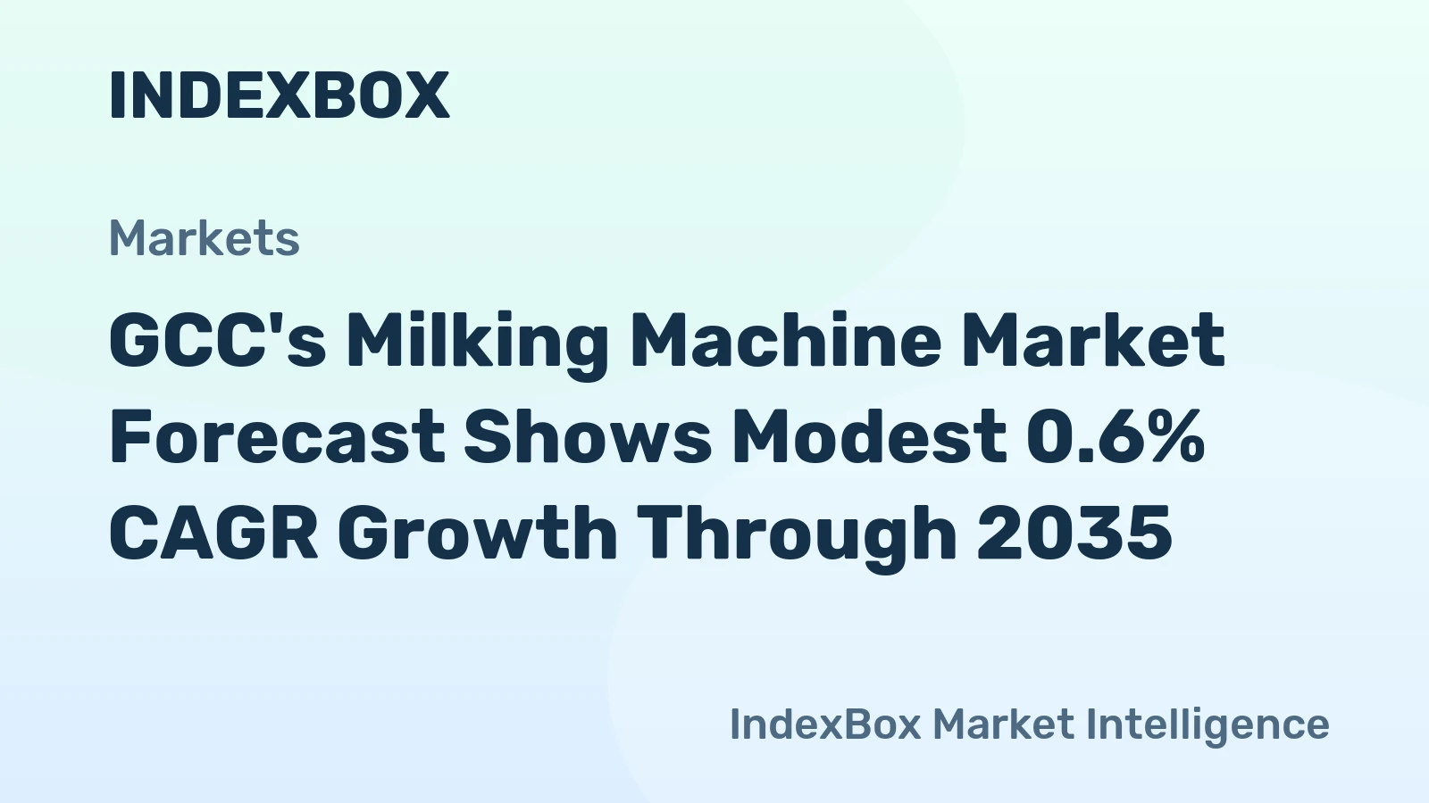 GCC's Milking Machine Market Forecast Shows Modest 0.6% CAGR Growth Through 2035