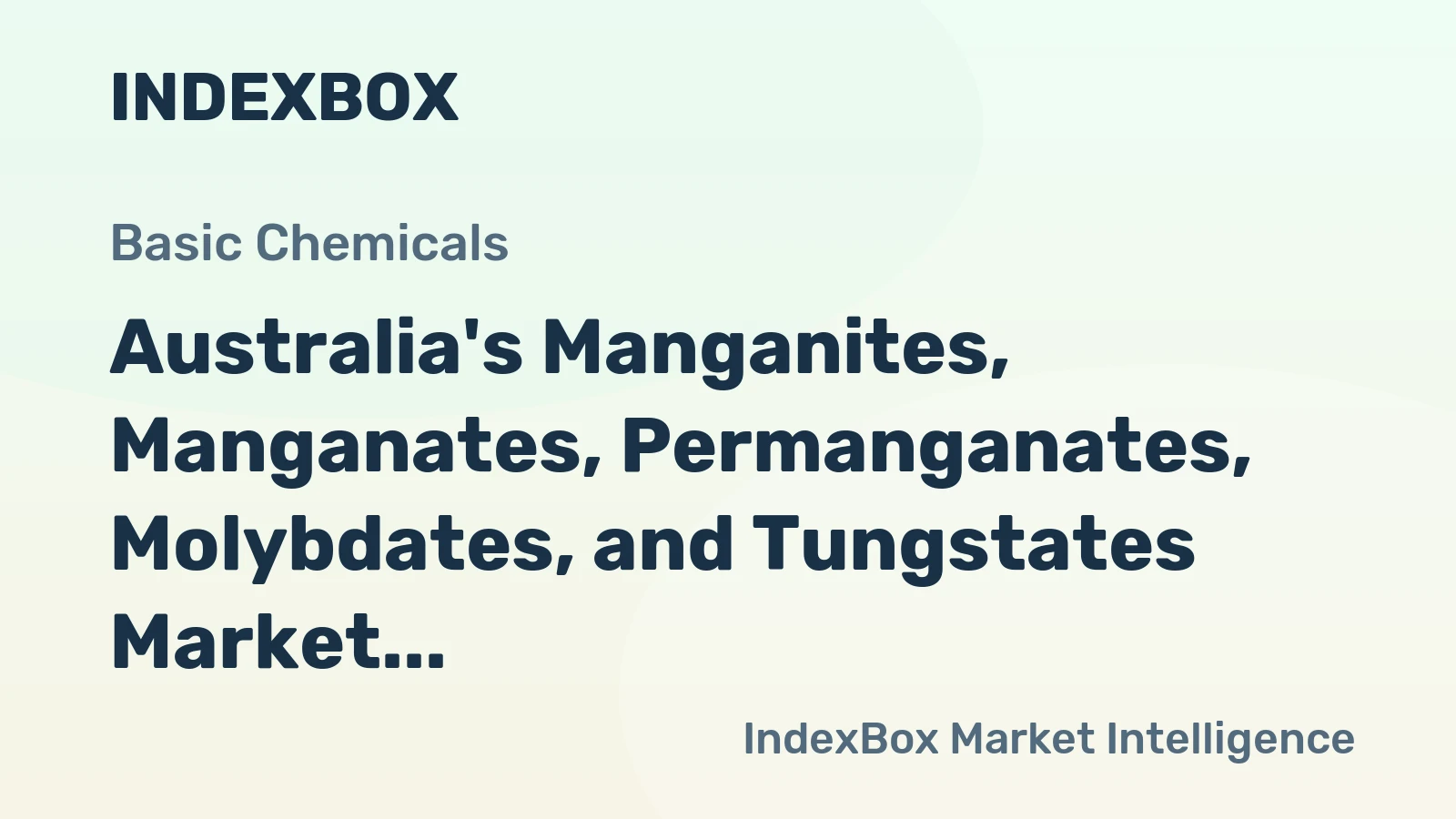 Australia's Manganites, Manganates, Permanganates, Molybdates, and Tungstates Market to Reach 2.4K Tons and $49M Value by 2035