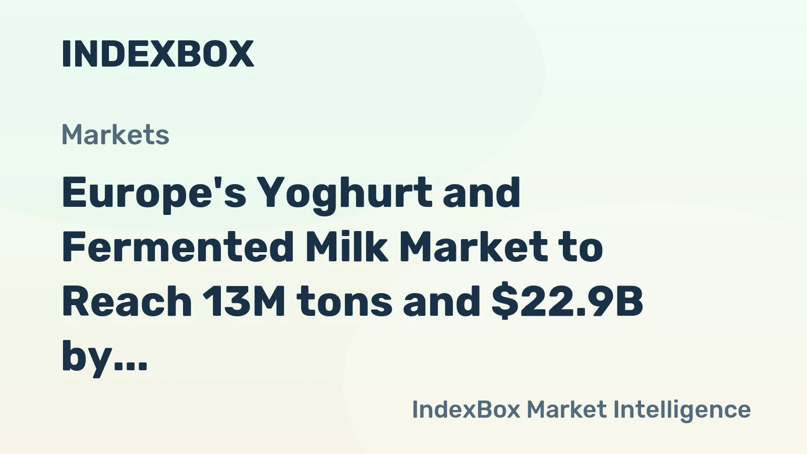 Europe's Yoghurt and Fermented Milk Market to Reach 13M tons and $22.9B by 2035