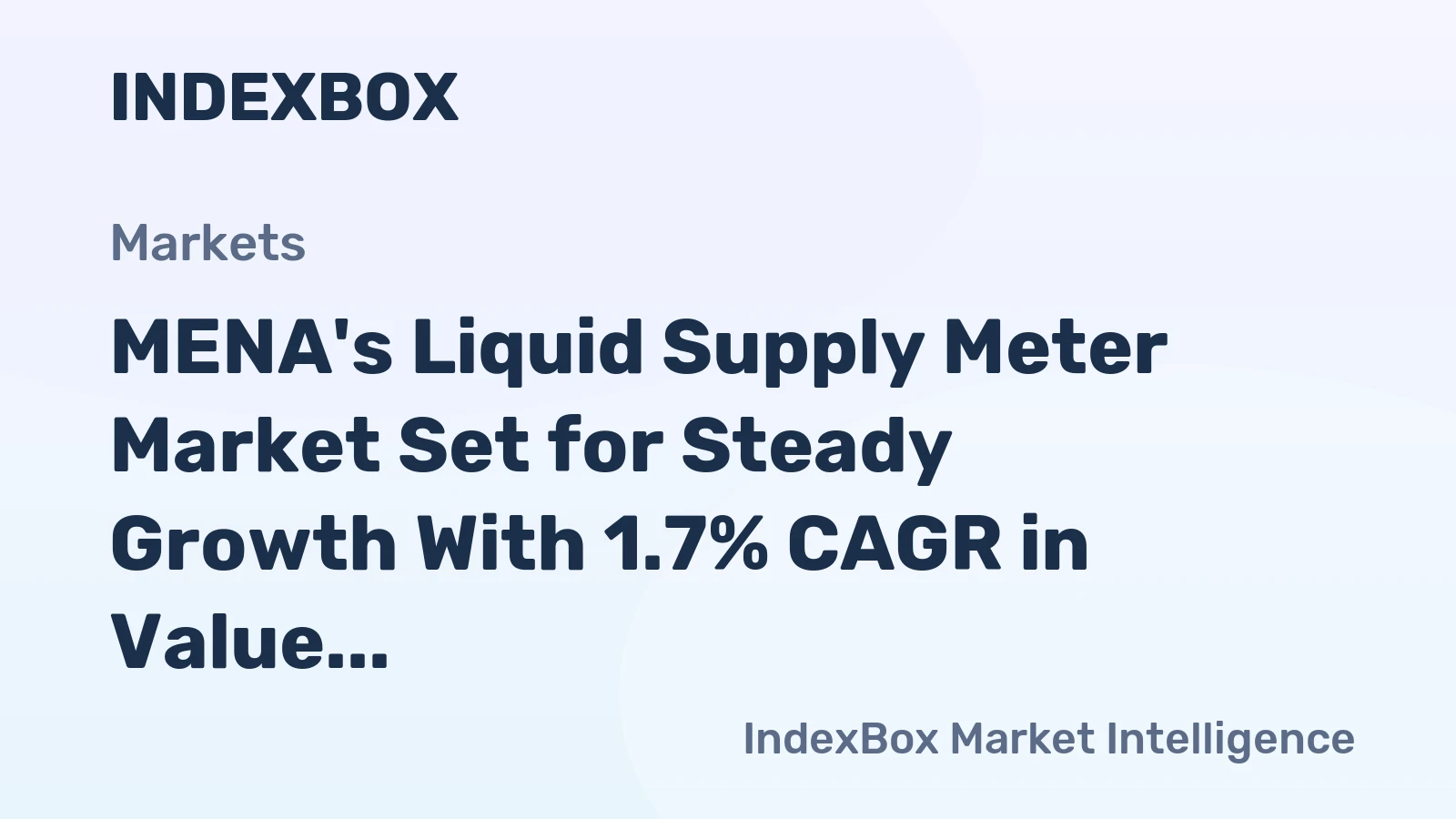 MENA's Liquid Supply Meter Market Set for Steady Growth With 1.7% CAGR in Value