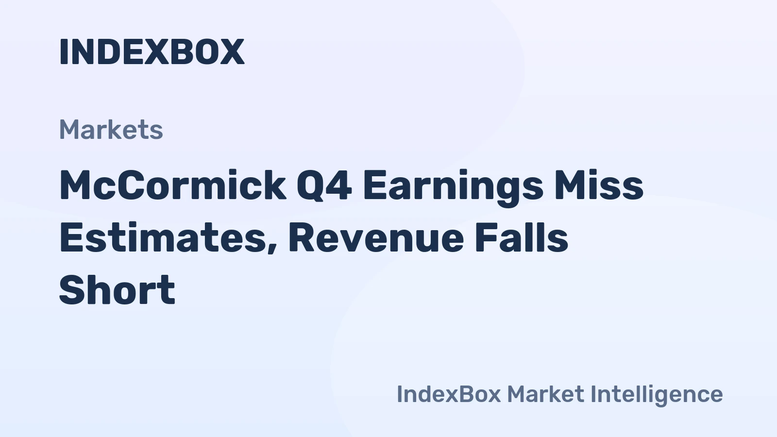McCormick Q4 Earnings Miss Estimates, Revenue Falls Short