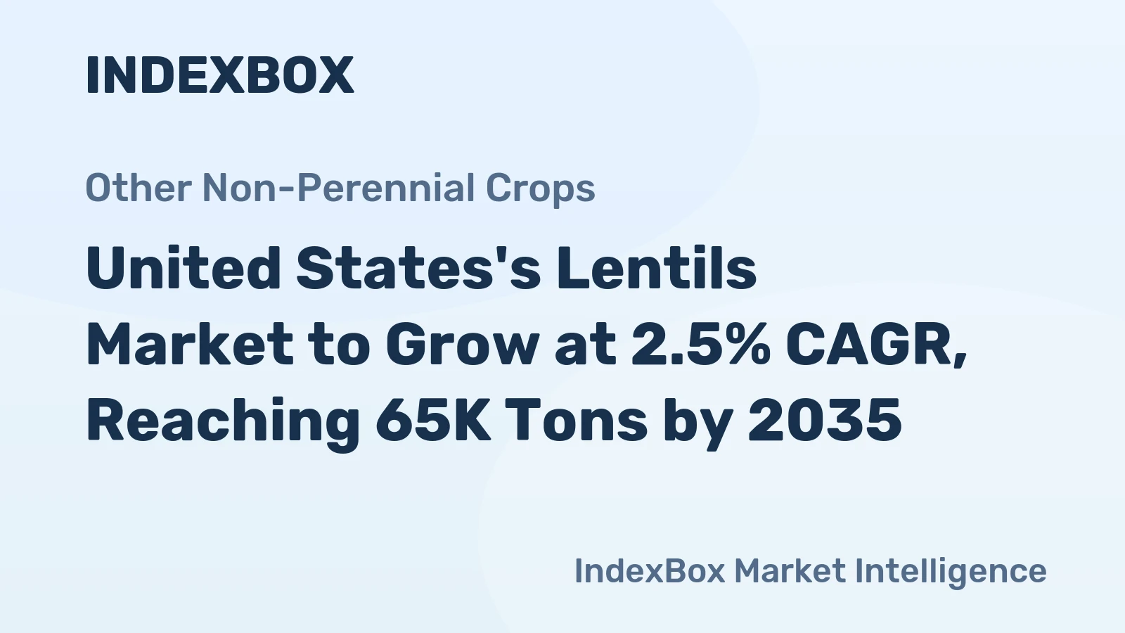 United States's Lentils Market to Grow at 2.5% CAGR, Reaching 65K Tons by 2035