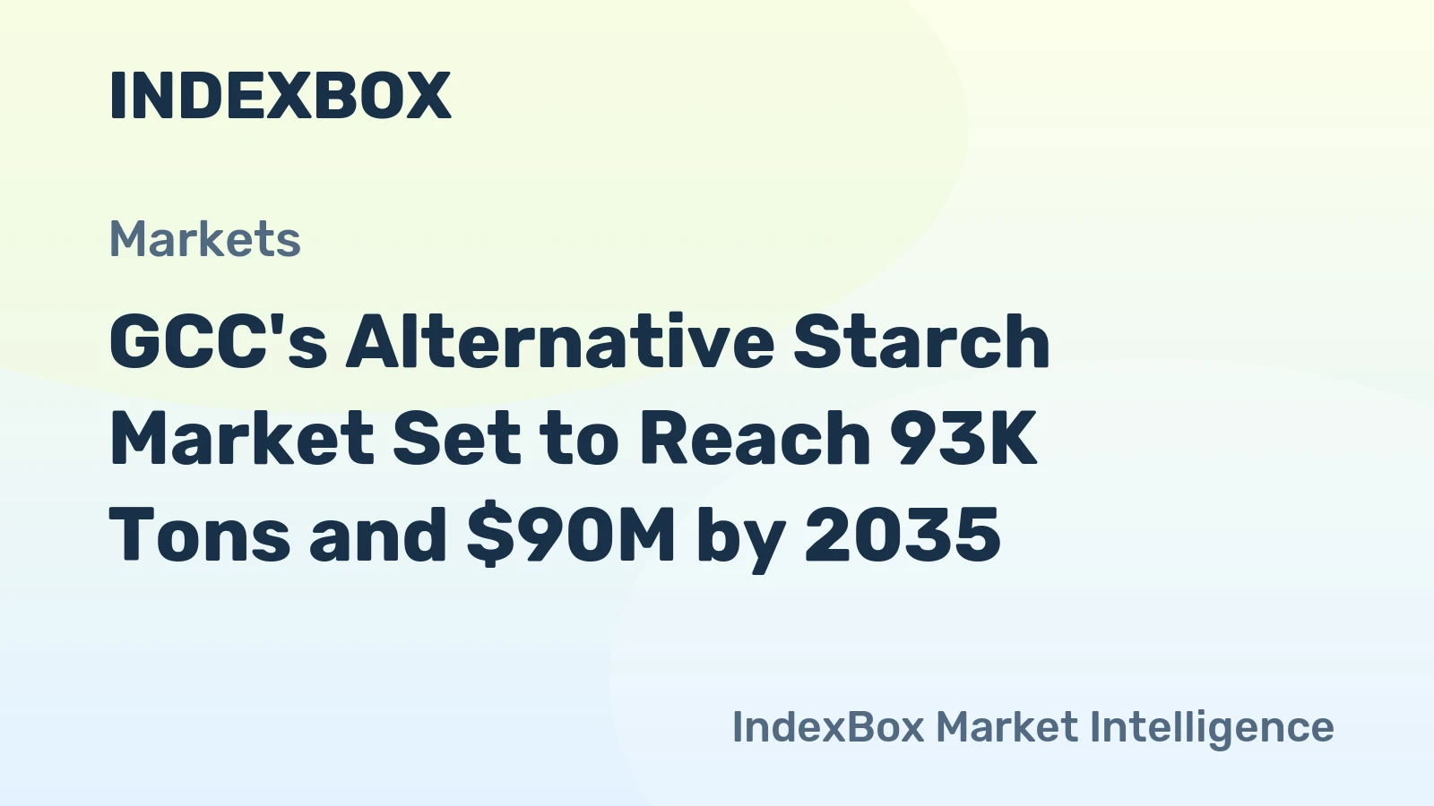 GCC's Alternative Starch Market Set to Reach 93K Tons and $90M by 2035