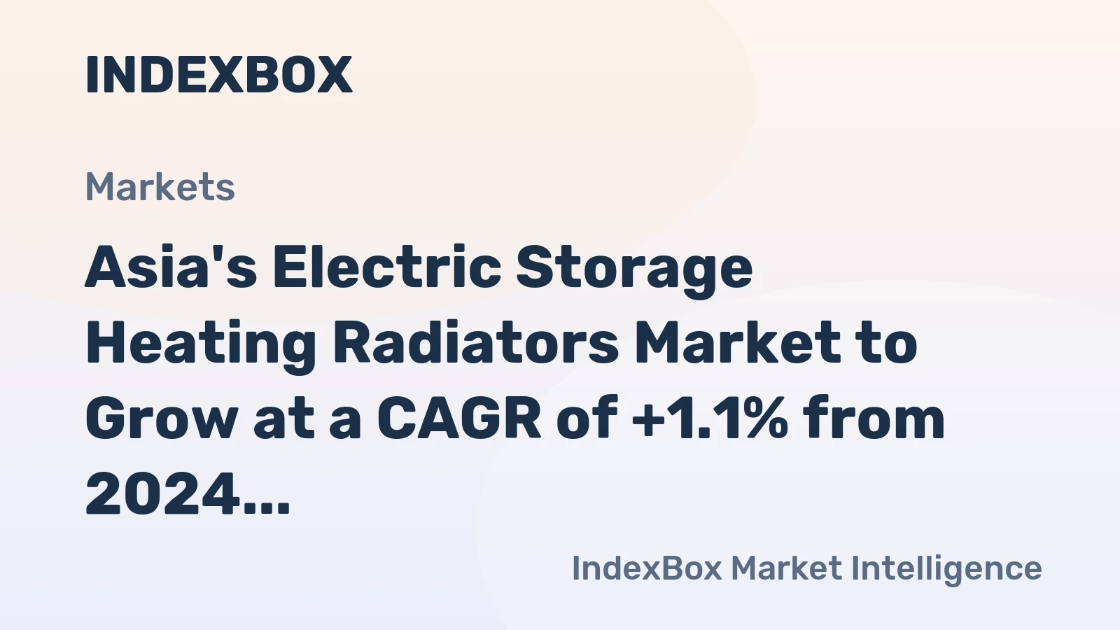 Asia's Electric Storage Heating Radiators Market to Grow at a CAGR of +1.1% from 2024 to 2035, Reaching $417M