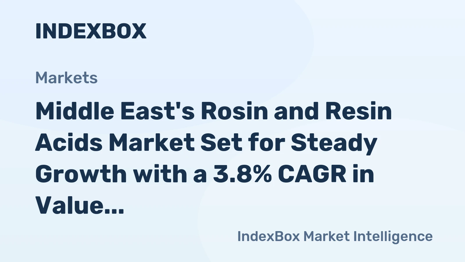 Middle East's Rosin and Resin Acids Market Set for Steady Growth with a 3.8% CAGR in Value