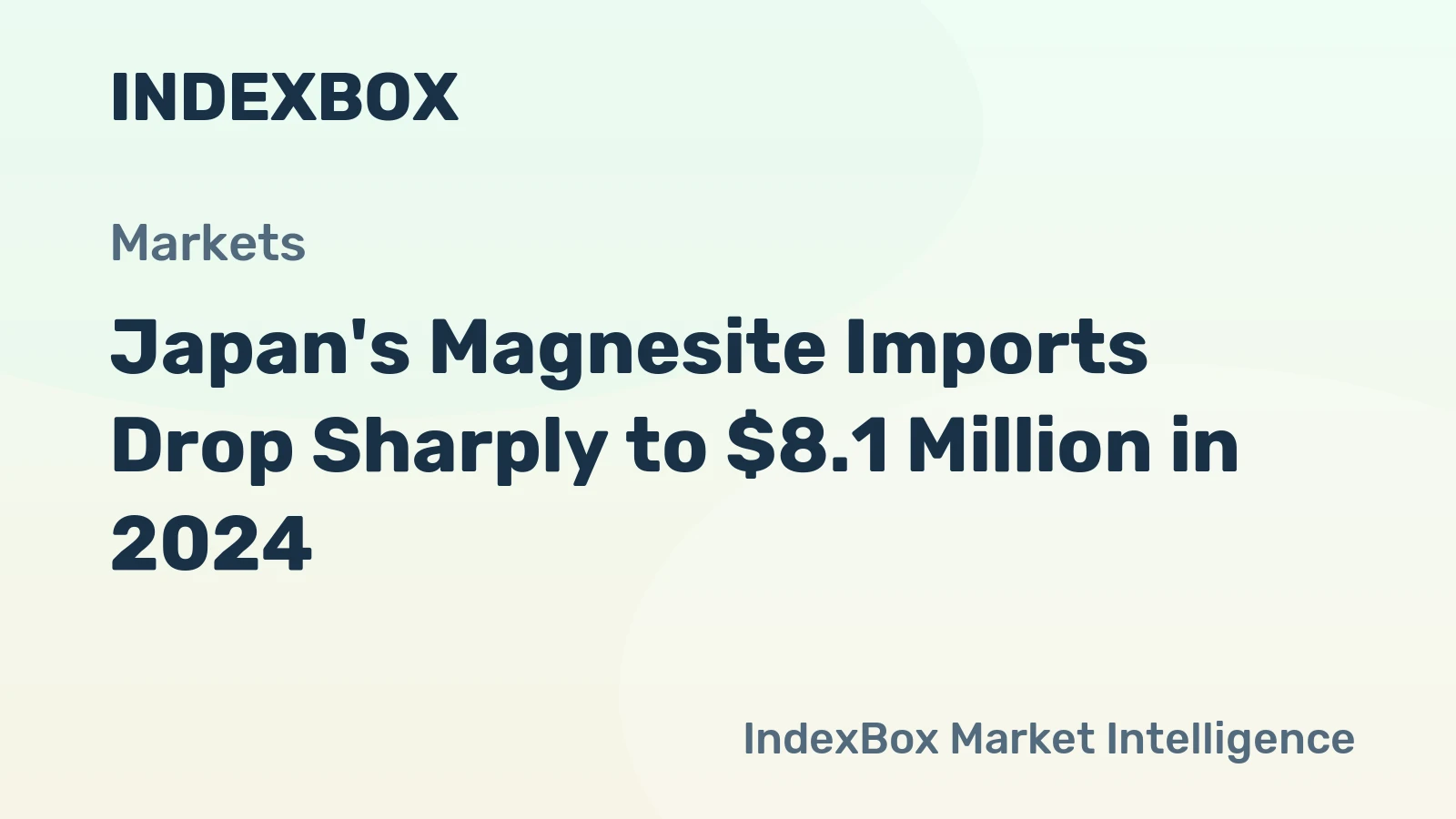 Japan's Magnesite Imports Drop Sharply to $8.1 Million in 2024