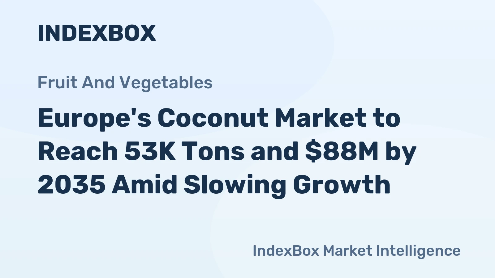 Europe's Coconut Market to Reach 53K Tons and $88M by 2035 Amid Slowing Growth