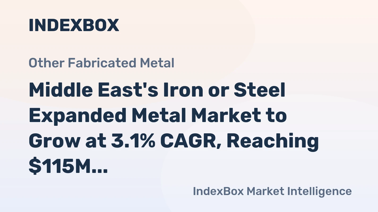 Middle East's Iron or Steel Expanded Metal Market to Grow at 3.1% CAGR, Reaching $115M Value by 2035