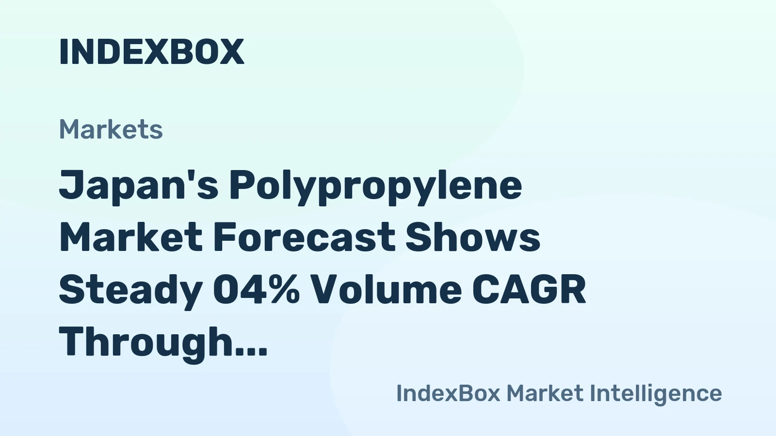 Japan's Polypropylene Market Forecast Shows Steady 04% Volume CAGR Through 2035