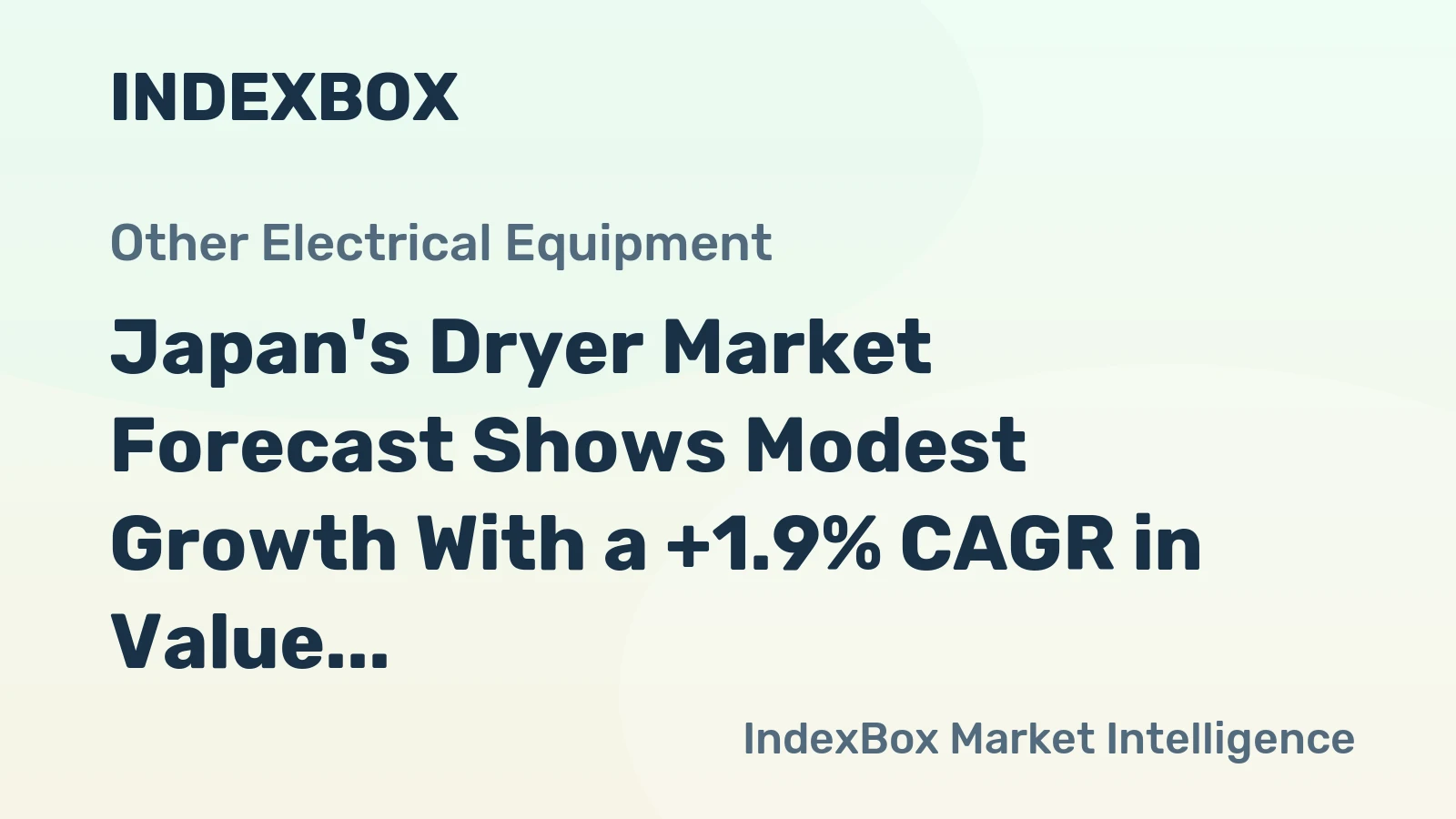 Japan's Dryer Market Forecast Shows Modest Growth With a +1.9% CAGR in Value