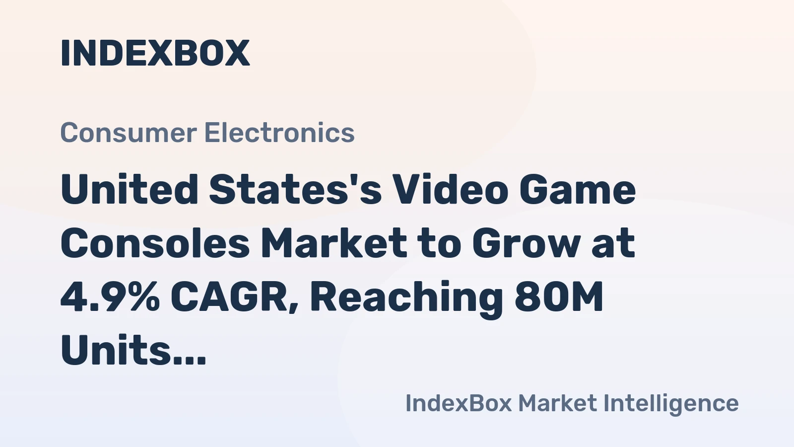 United States's Video Game Consoles Market to Grow at 4.9% CAGR, Reaching 80M Units by 2035
