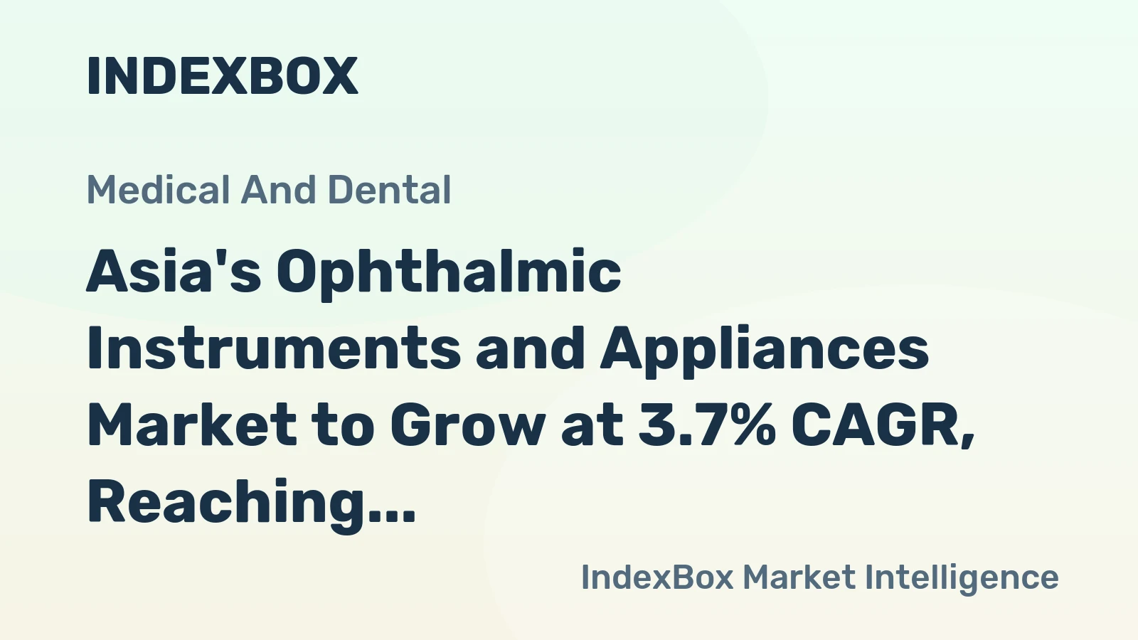 Asia's Ophthalmic Instruments and Appliances Market to Grow at 3.7% CAGR, Reaching $56.8B by 2035