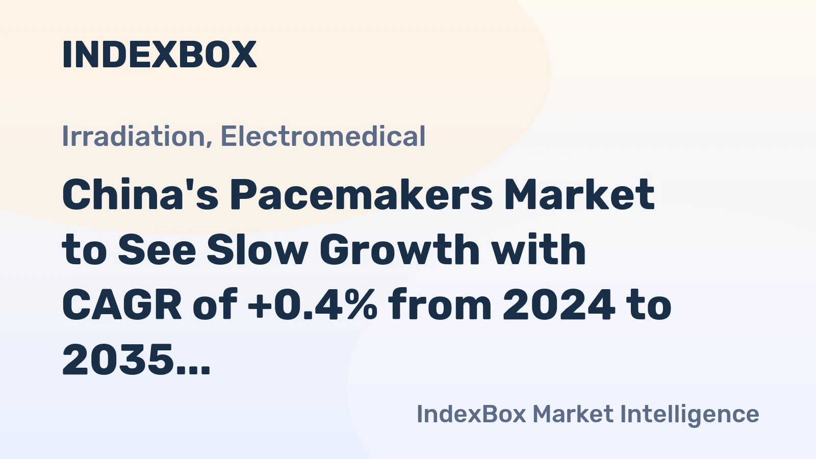 China's Pacemakers Market to See Slow Growth with CAGR of +0.4% from 2024 to 2035