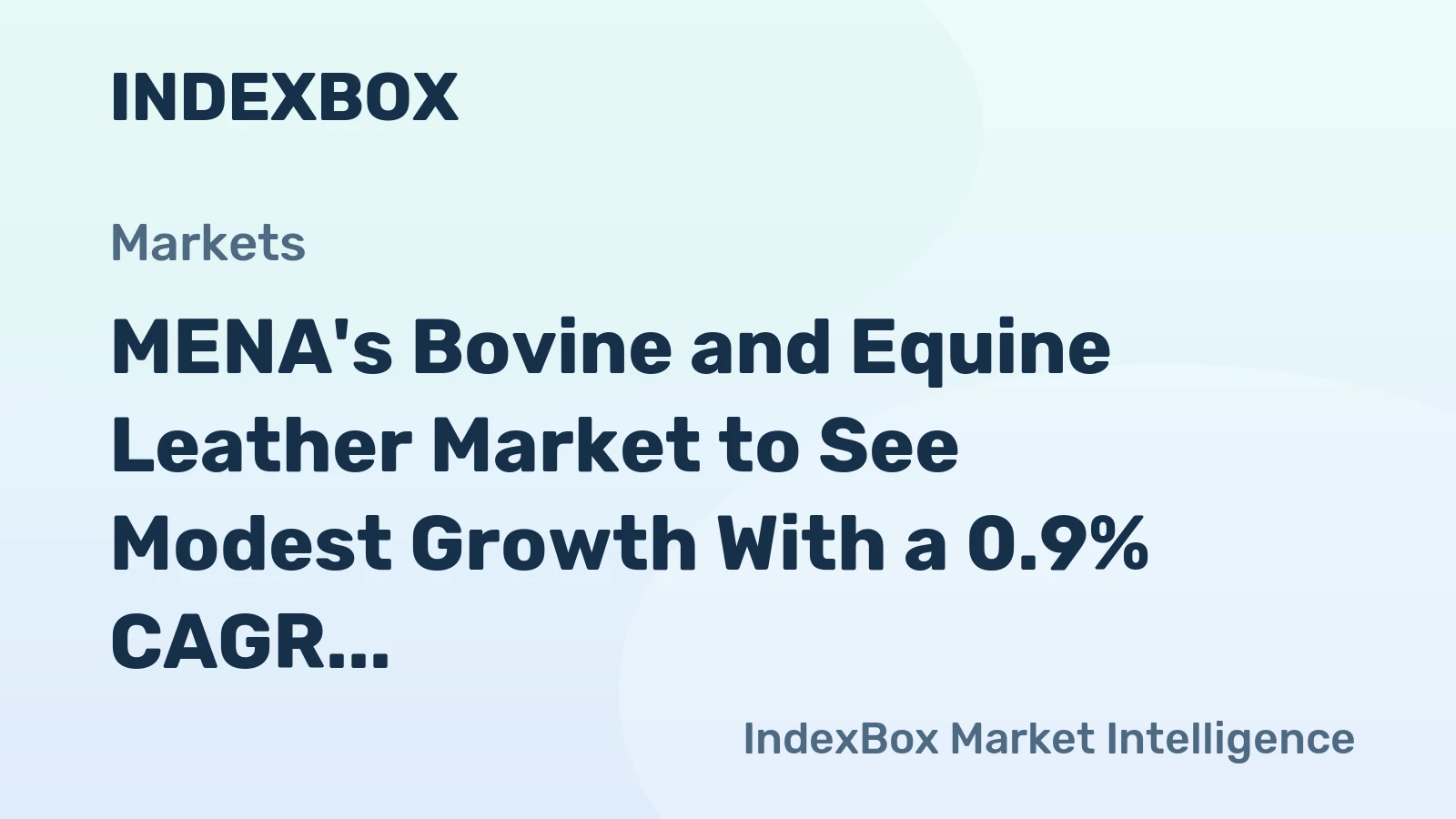 MENA's Bovine and Equine Leather Market to See Modest Growth With a 0.9% CAGR Through 2035