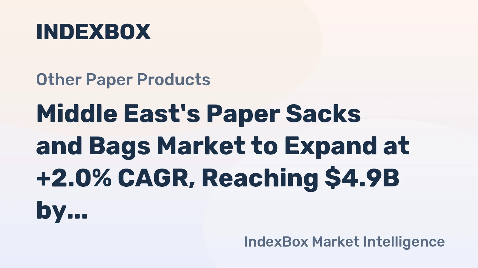 Middle East's Paper Sacks and Bags Market to Expand at +2.0% CAGR, Reaching $4.9B by 2035