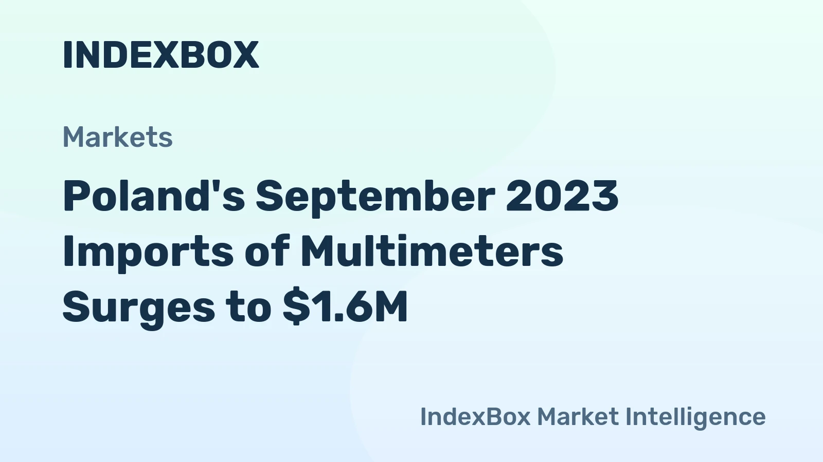 Poland's September 2023 Imports of Multimeters Surges to $1.6M