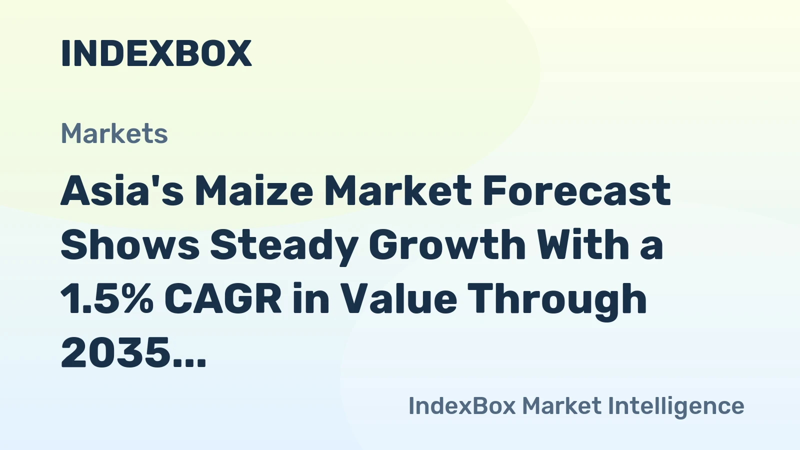 Asia's Maize Market Forecast Shows Steady Growth With a 1.5% CAGR in Value Through 2035