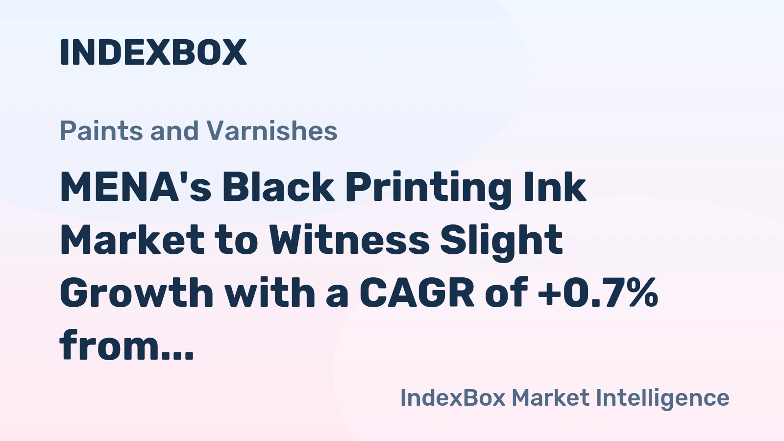 MENA's Black Printing Ink Market to Witness Slight Growth with a CAGR of +0.7% from 2024-2035